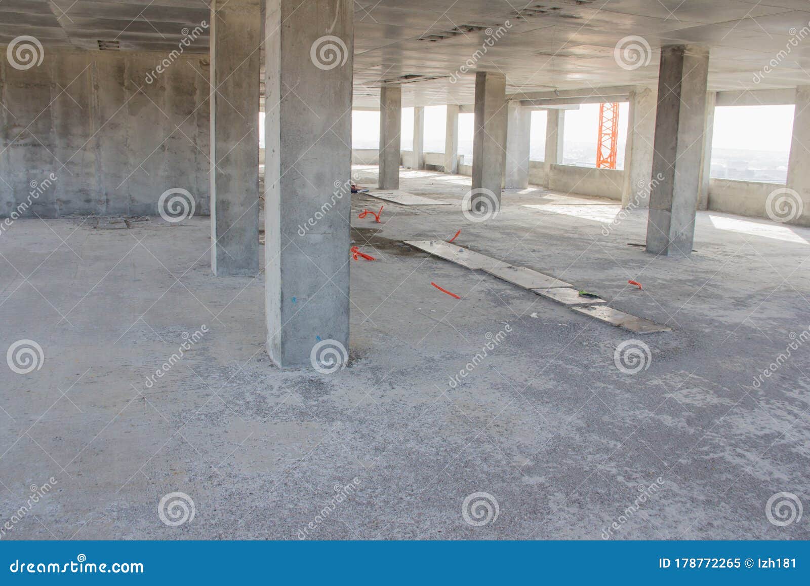 Concrete Structure Construction Site. the Base of the Building Stock ...
