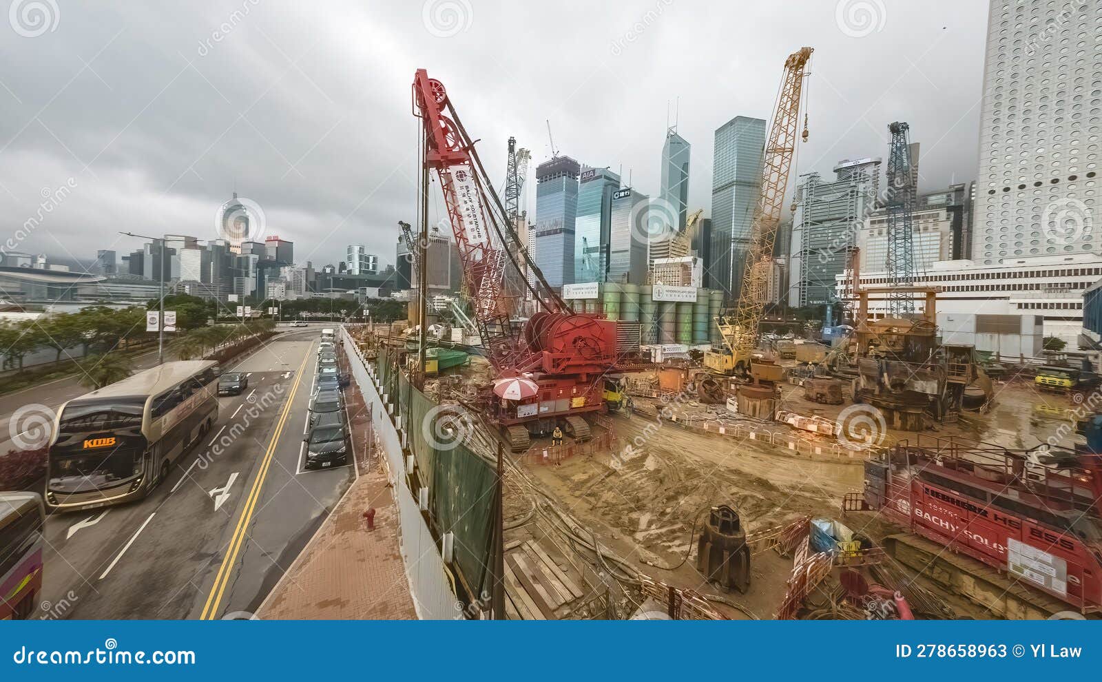 Concrete Structure At The Elevated Pink Line Construction Site ...