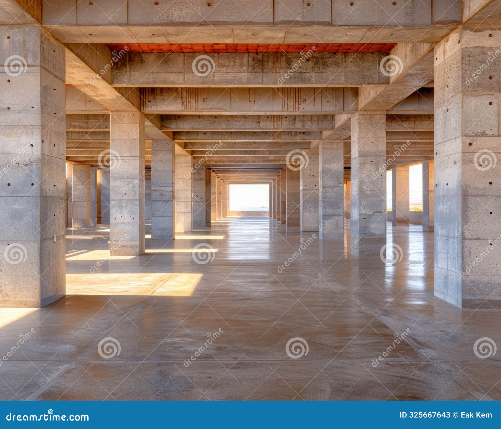Concrete Structure Finish a View of Exposed Columns and Beams in ...