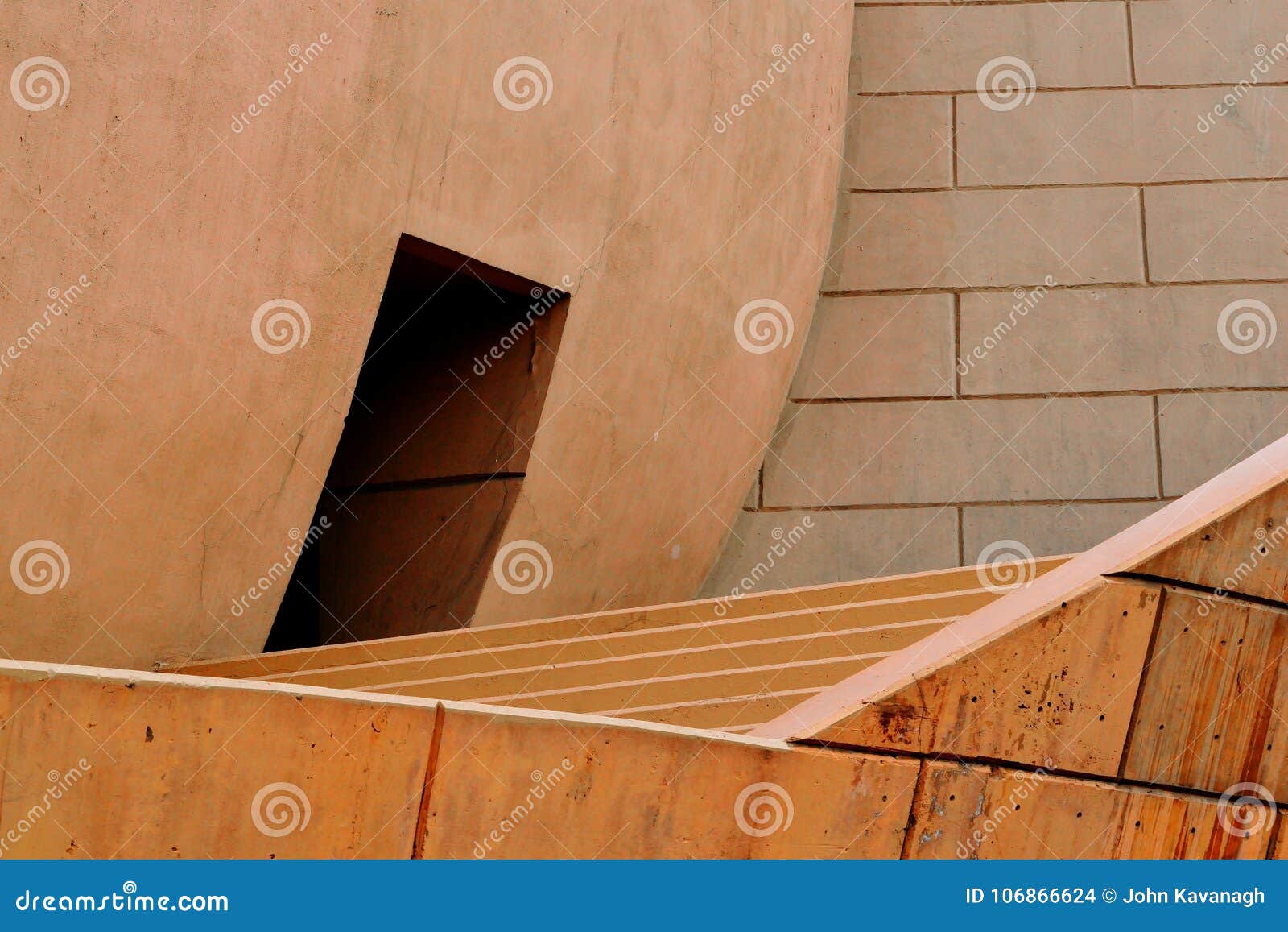 Concrete Architecture with Steps, Dome and Doorway Stock Photo - Image ...