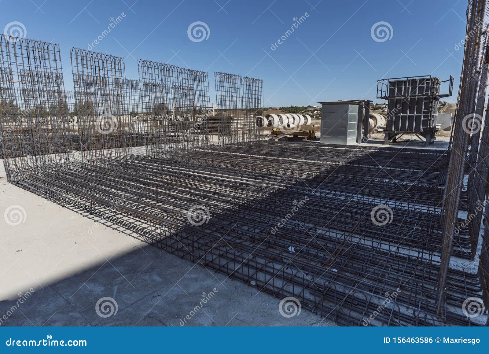 Concrete Structures in Factory Outdoors Image Stock Photo - Image of ...
