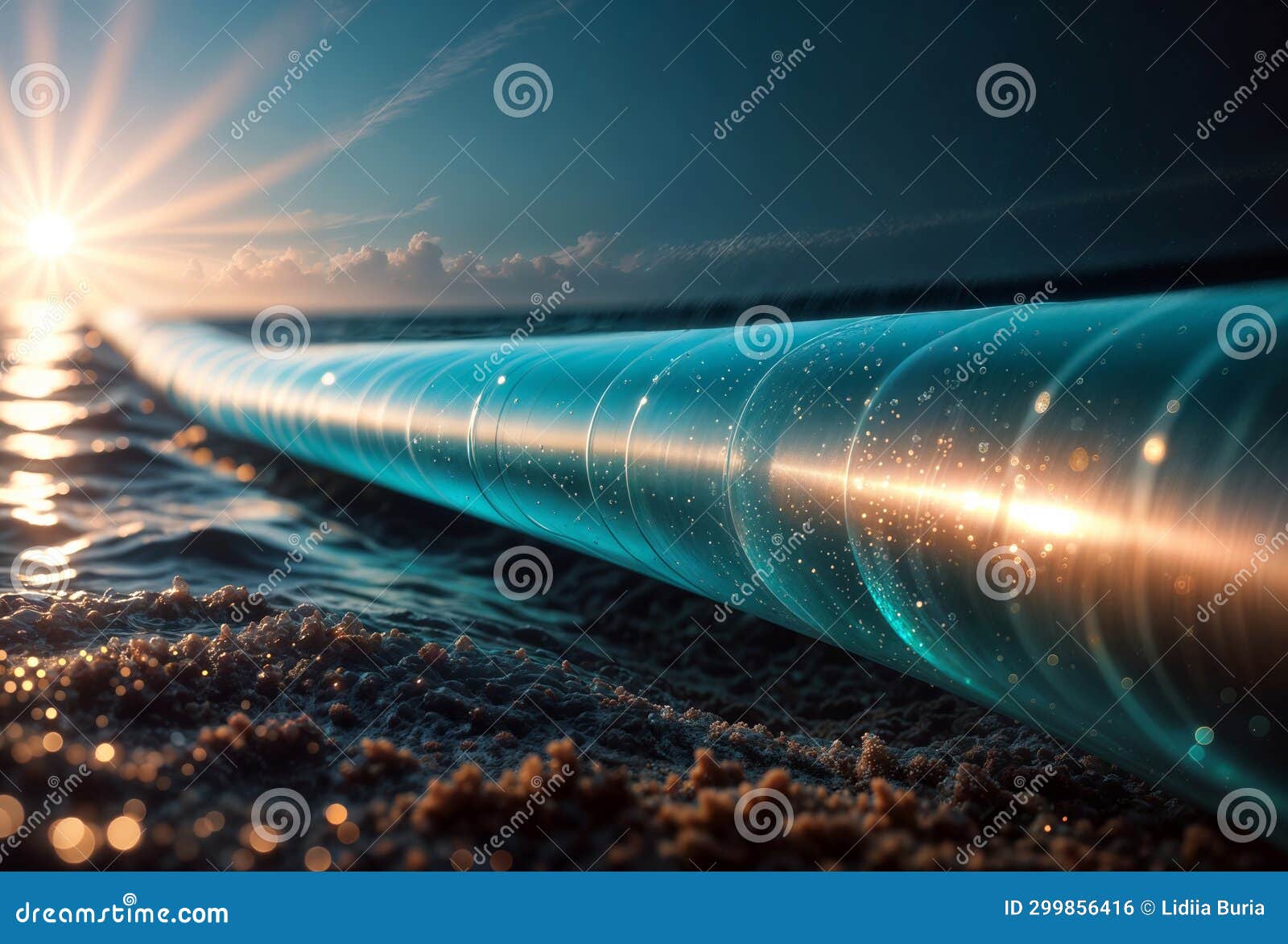 Concrete Submarine Cable. 3d Rendering, Generative Ai Stock ...