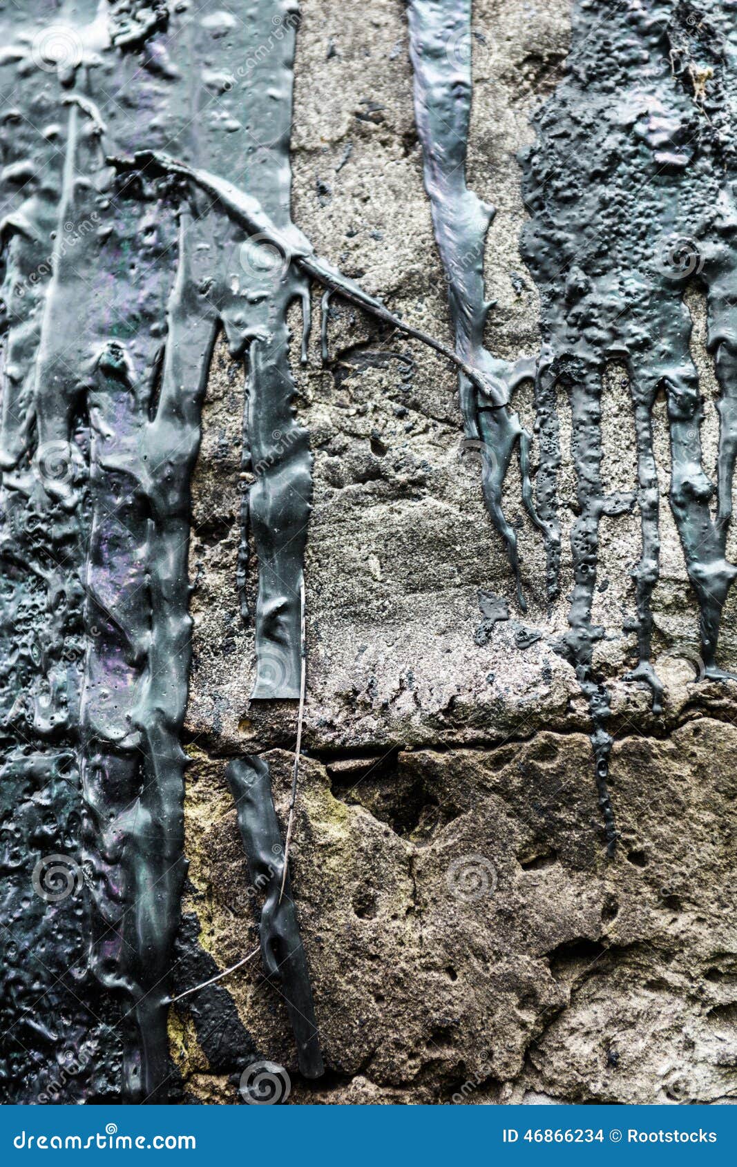 Concrete Surface with the Streaks of Black Tar Stock Photo - Image of ...