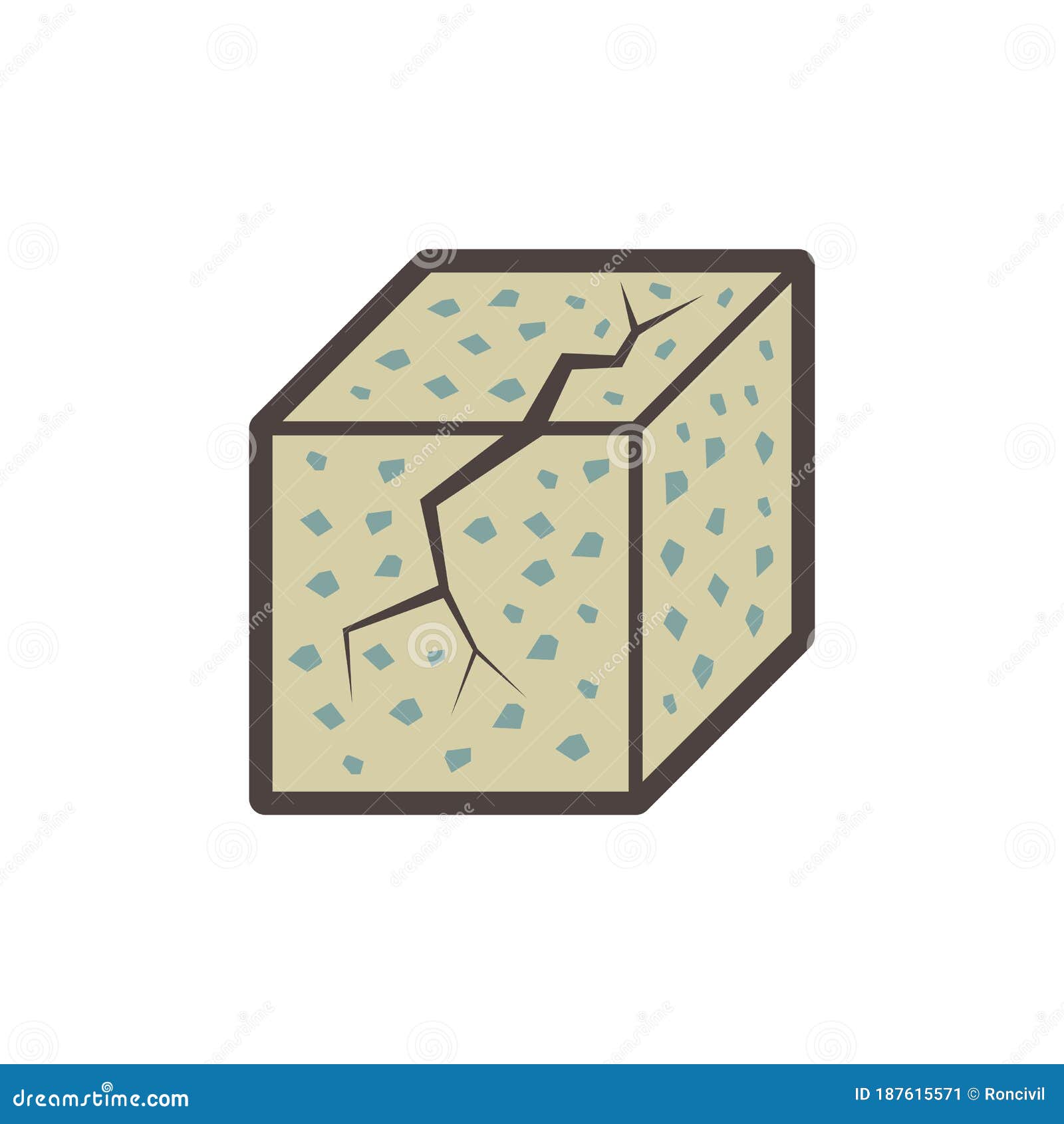 Concrete testing icon stock vector. Illustration of cube - 187615571