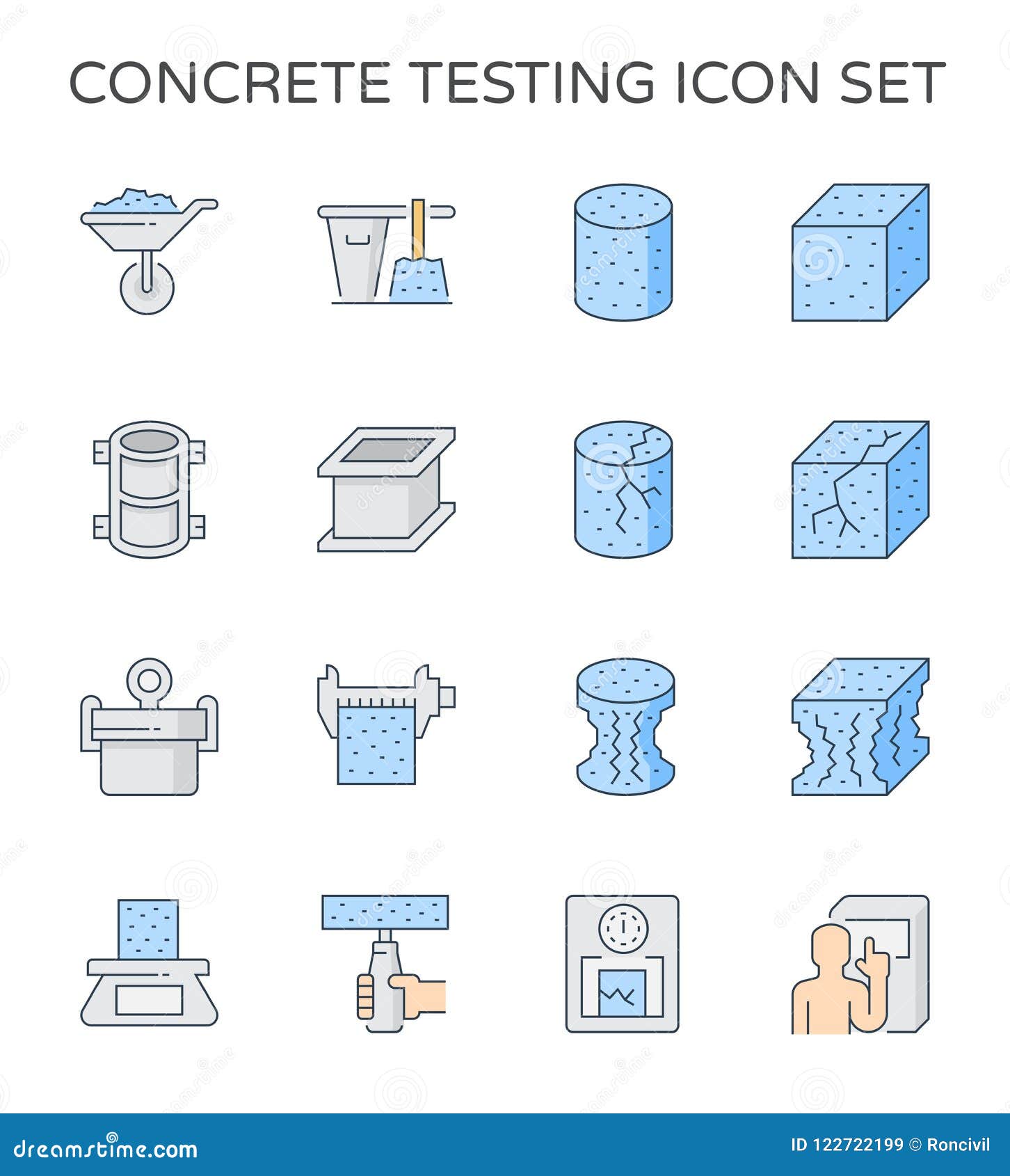 Concrete testing icon stock vector. Illustration of durability - 122722199