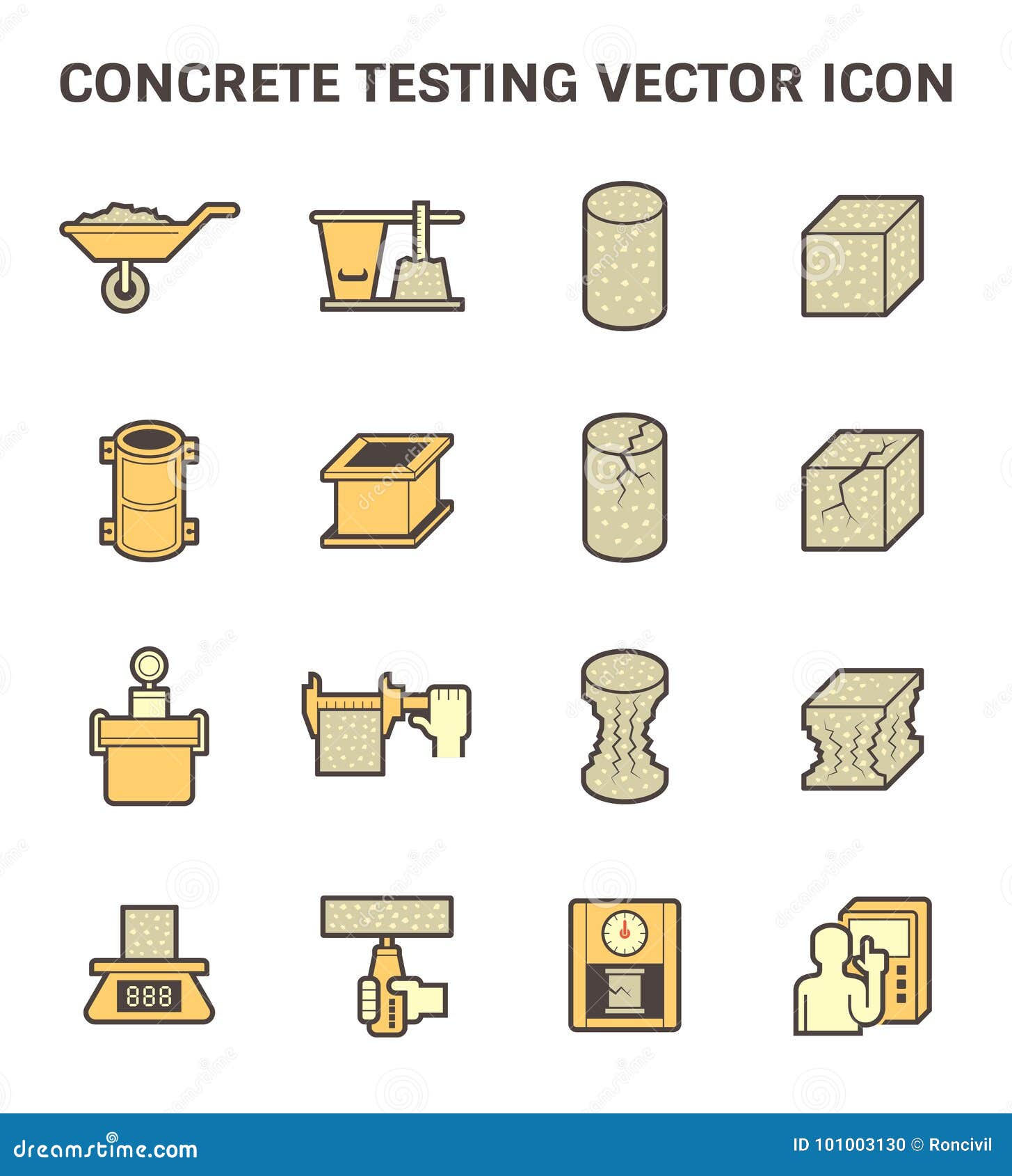 Concrete testing icon stock vector. Illustration of concrete - 101003130