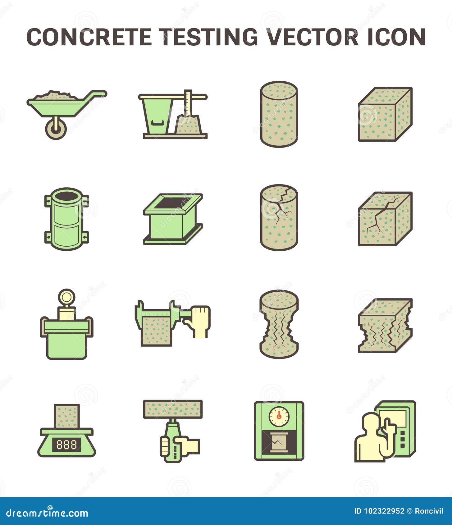 Concrete testing icon stock vector. Illustration of mold - 102322952