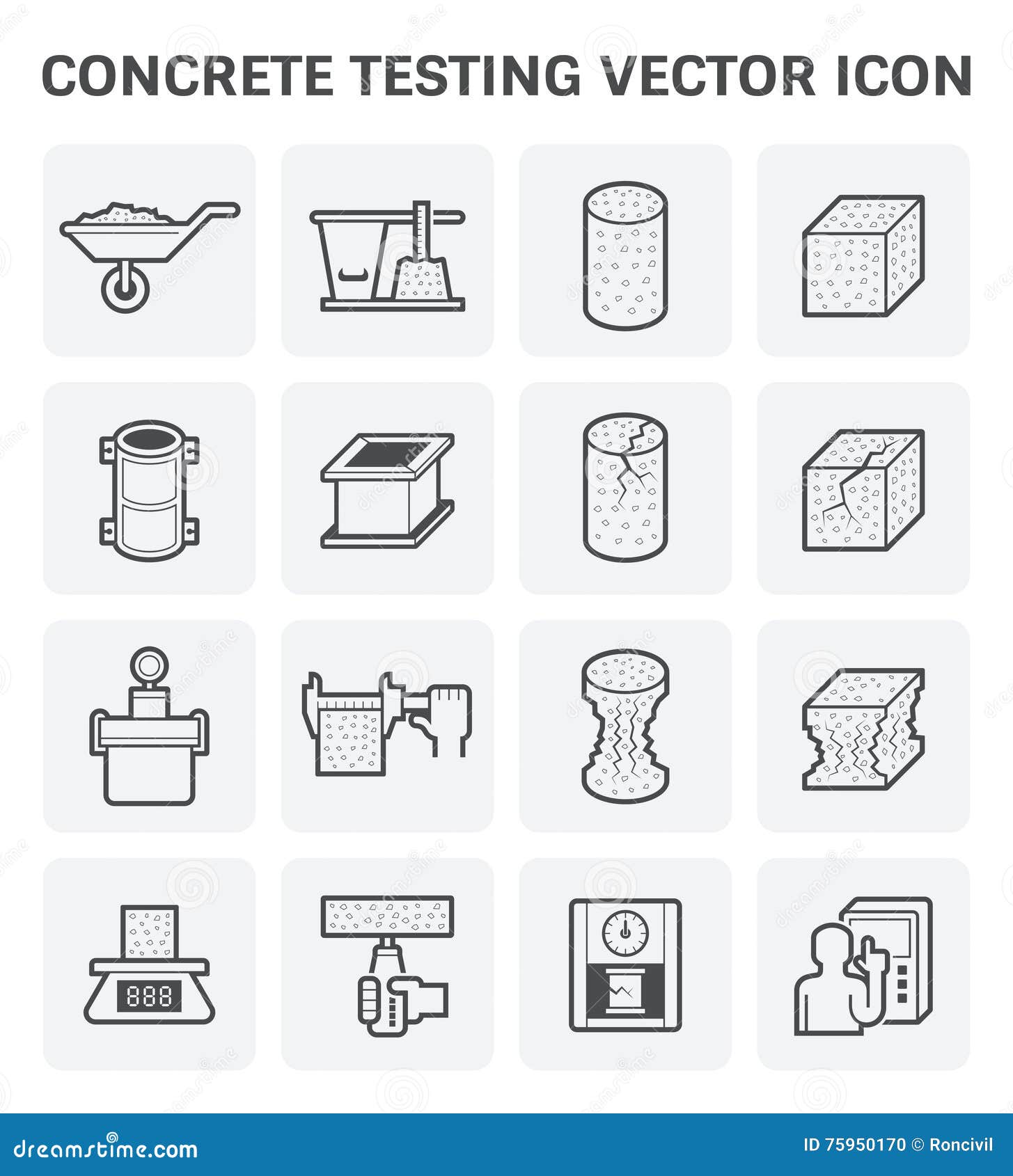 Concrete testing icon stock vector. Illustration of industry - 75950170