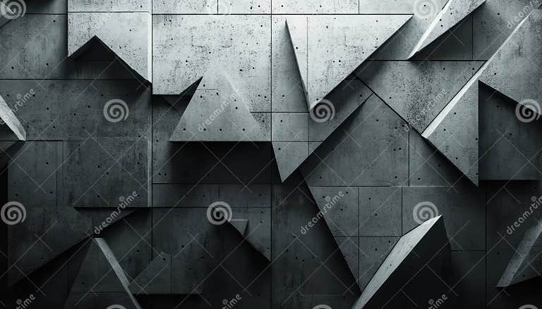 Concrete Texture with a Repeating Pattern of Geometric Shapes on a Wall ...