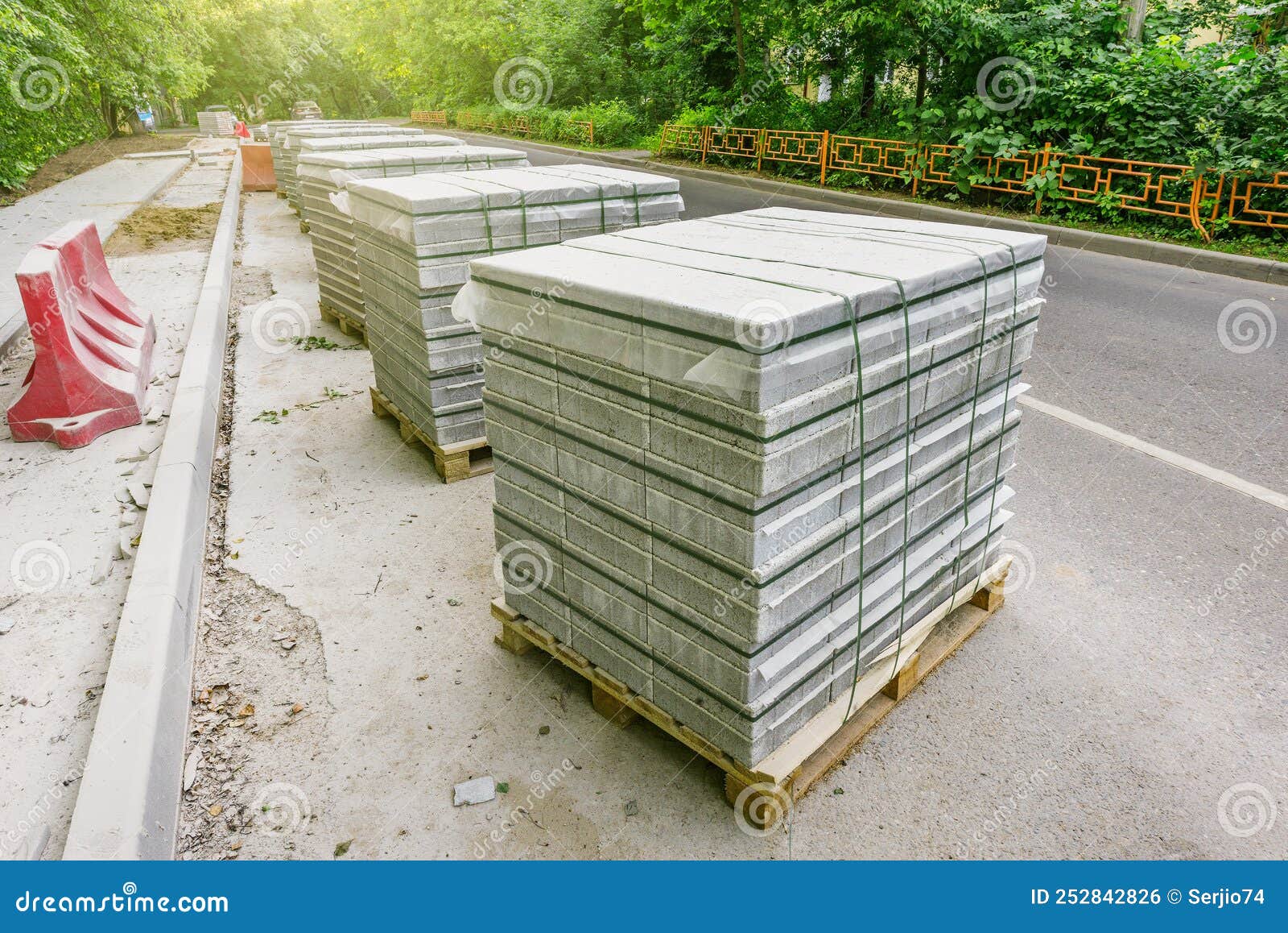 Concrete Tile by Rhe Construction Site Stock Photo - Image of pile ...