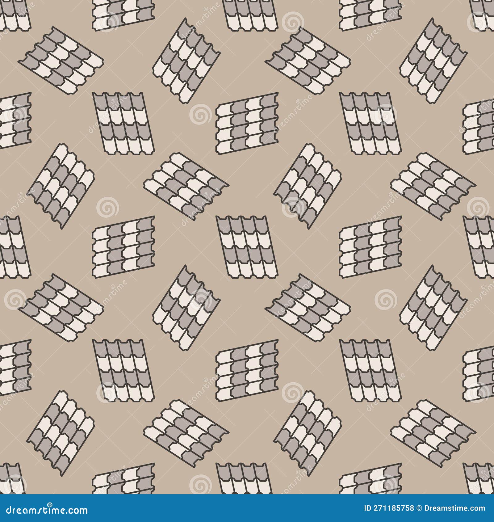 Concrete Tile Roof Modern Seamless Pattern - Vector Roofing Material ...