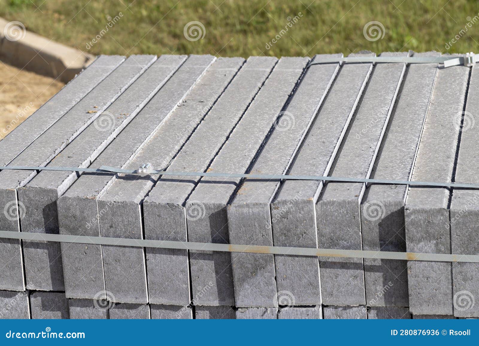 Concrete Tiles and Curbs Made of Concrete Stock Photo - Image of rough ...