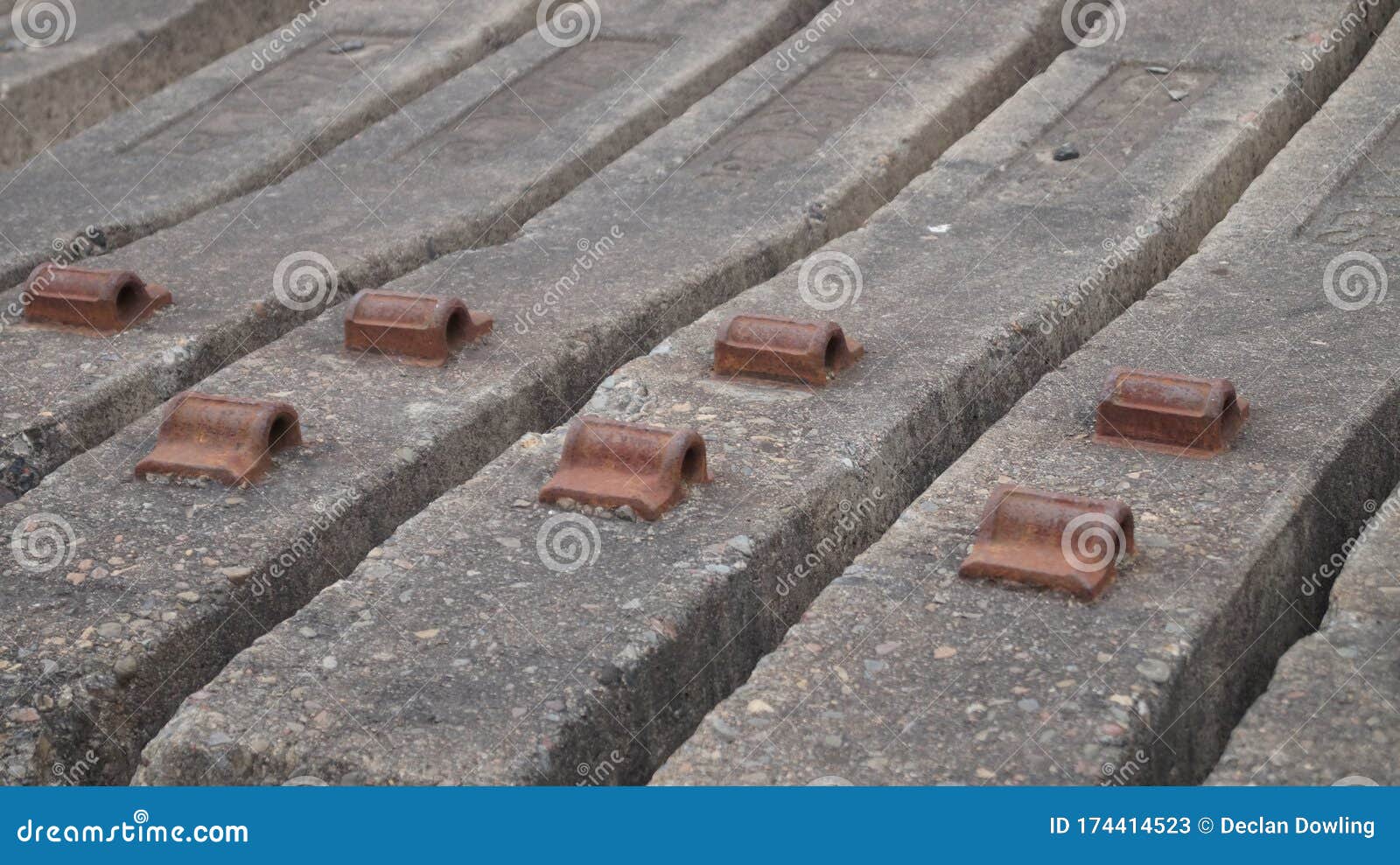 Concrete Train Rail Slabs, No Rail, Slab Stack Stock Image - Image of ...