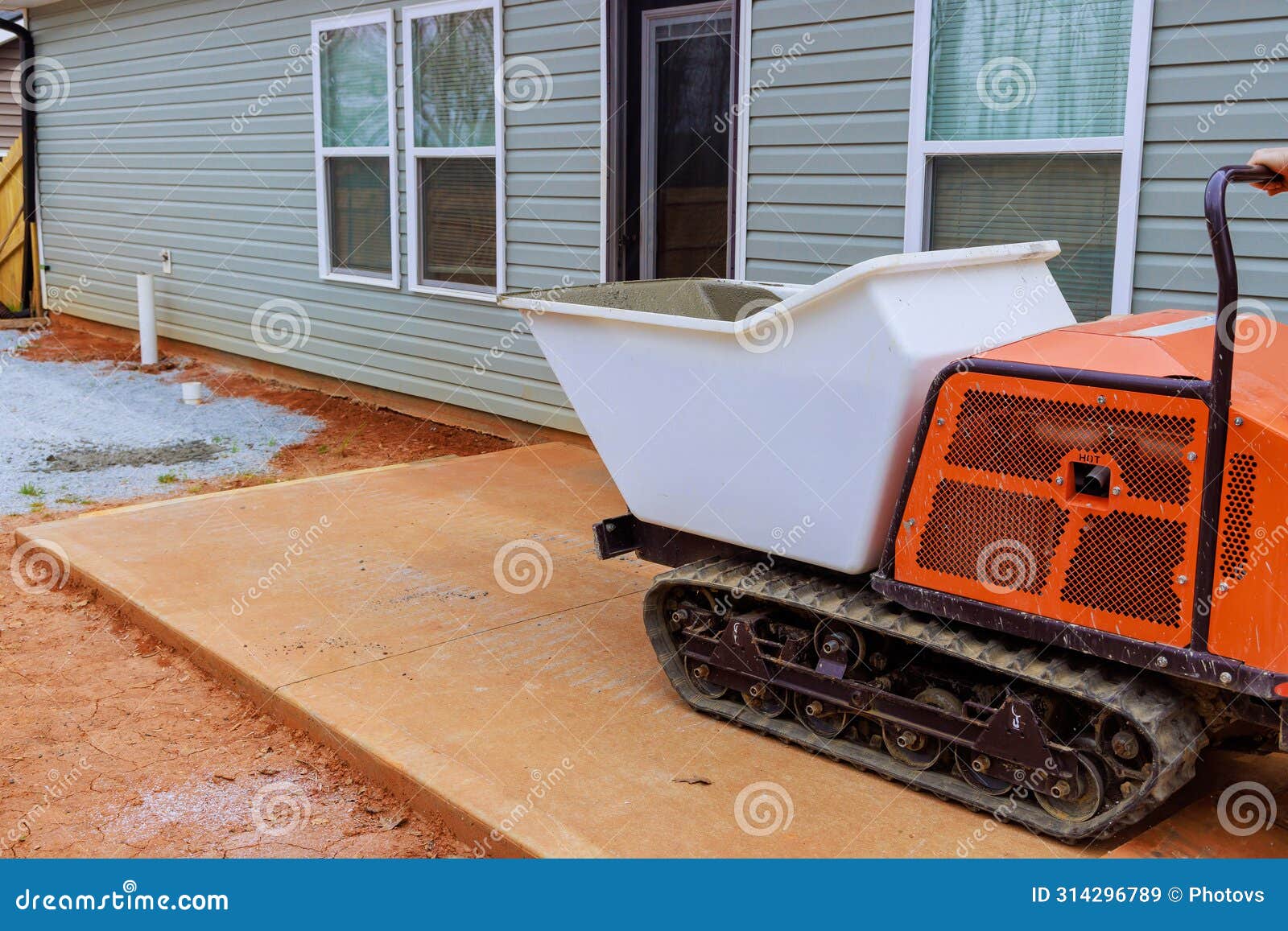 Concrete is Transported at Construction Site Using a Self Dumping ...