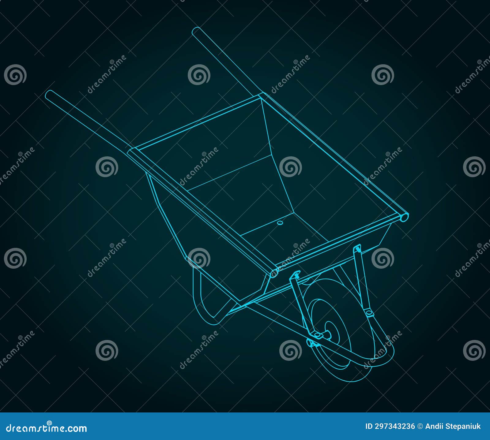 Concrete Trolley Isometric Blueprint Stock Illustration - Illustration ...