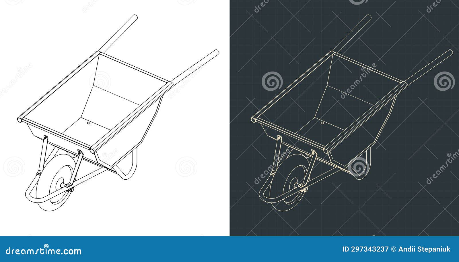 Concrete Trolley Isometric Blueprints Stock Illustration - Illustration ...