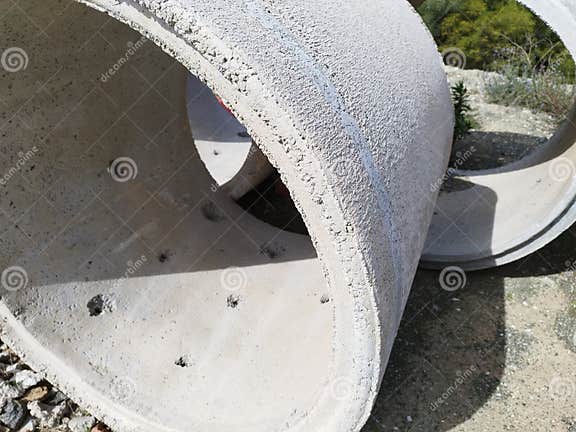 Concrete Tube on a Construction Site Stock Image - Image of sculpture ...