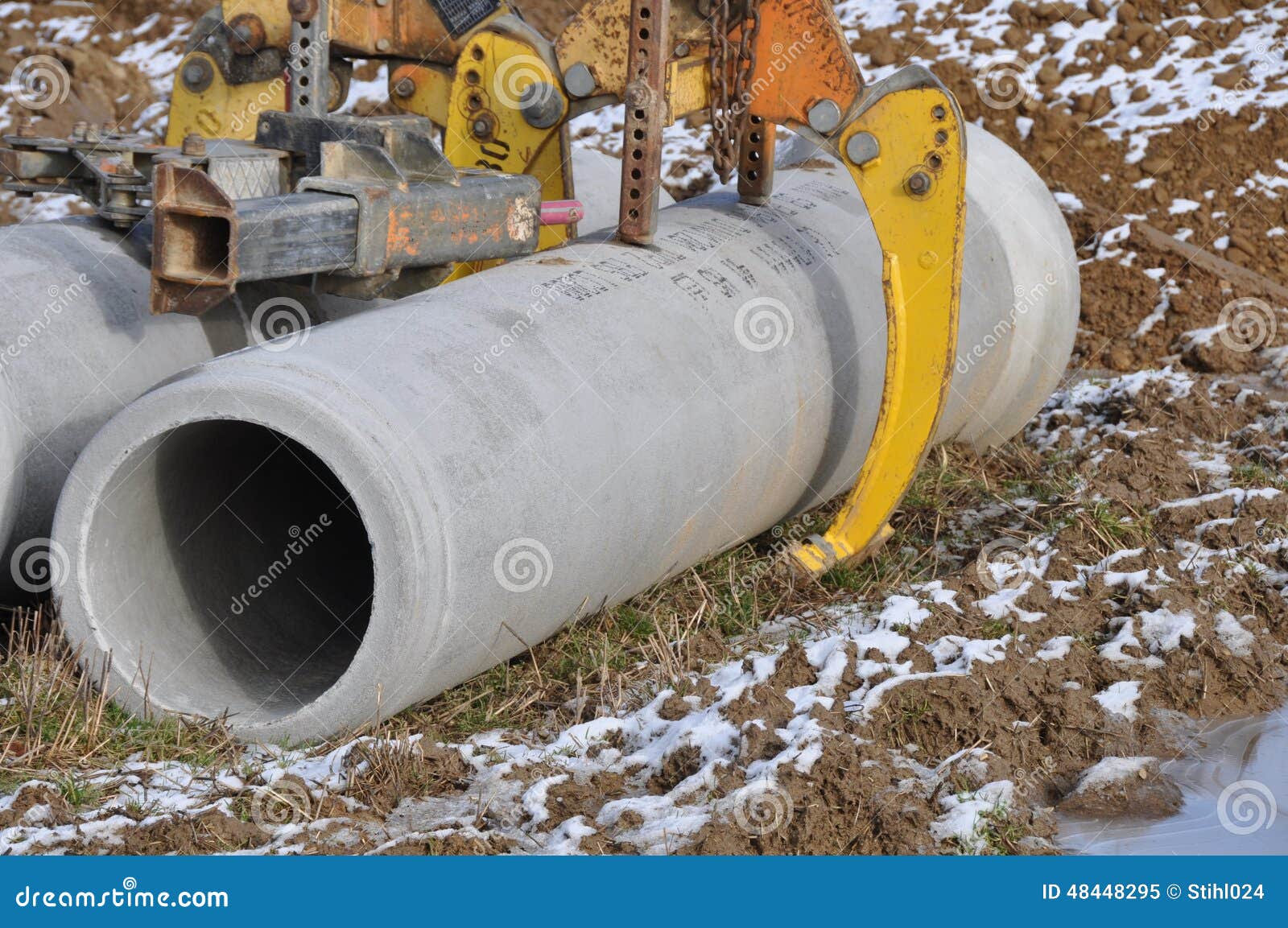 Concrete tube with gripper stock image. Image of gripper - 48448295