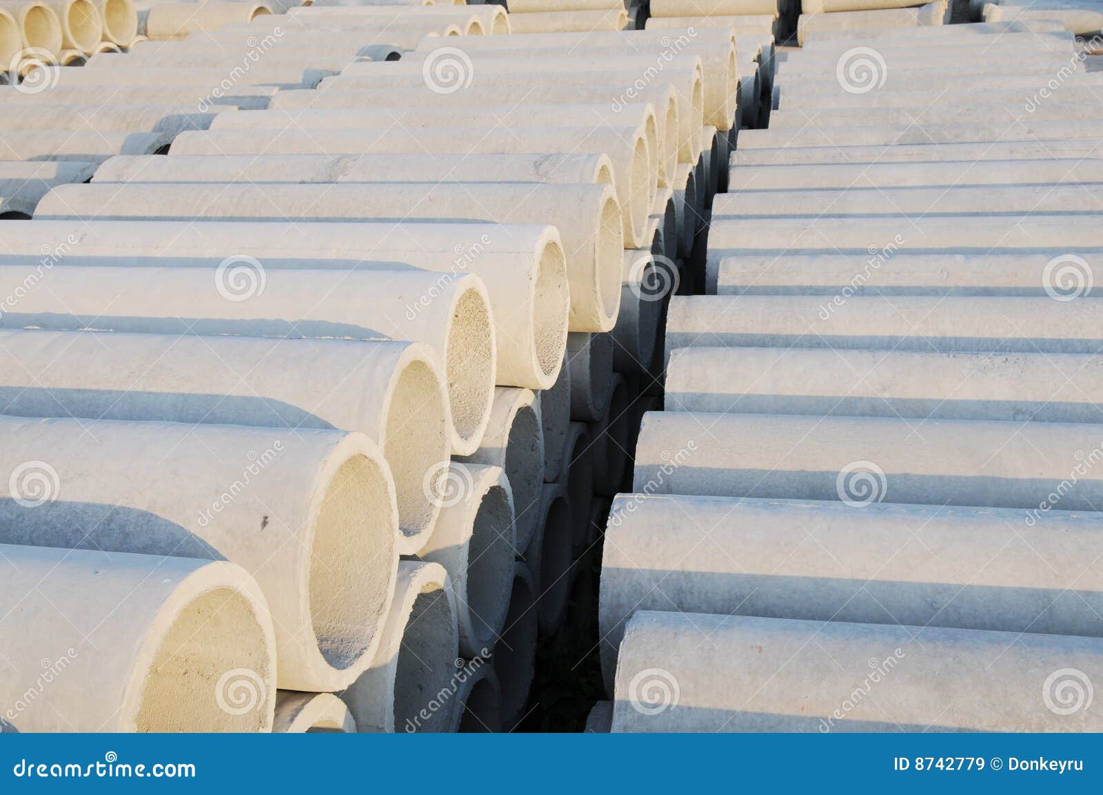 The concrete tubes stock image. Image of industry, concrete - 8742779