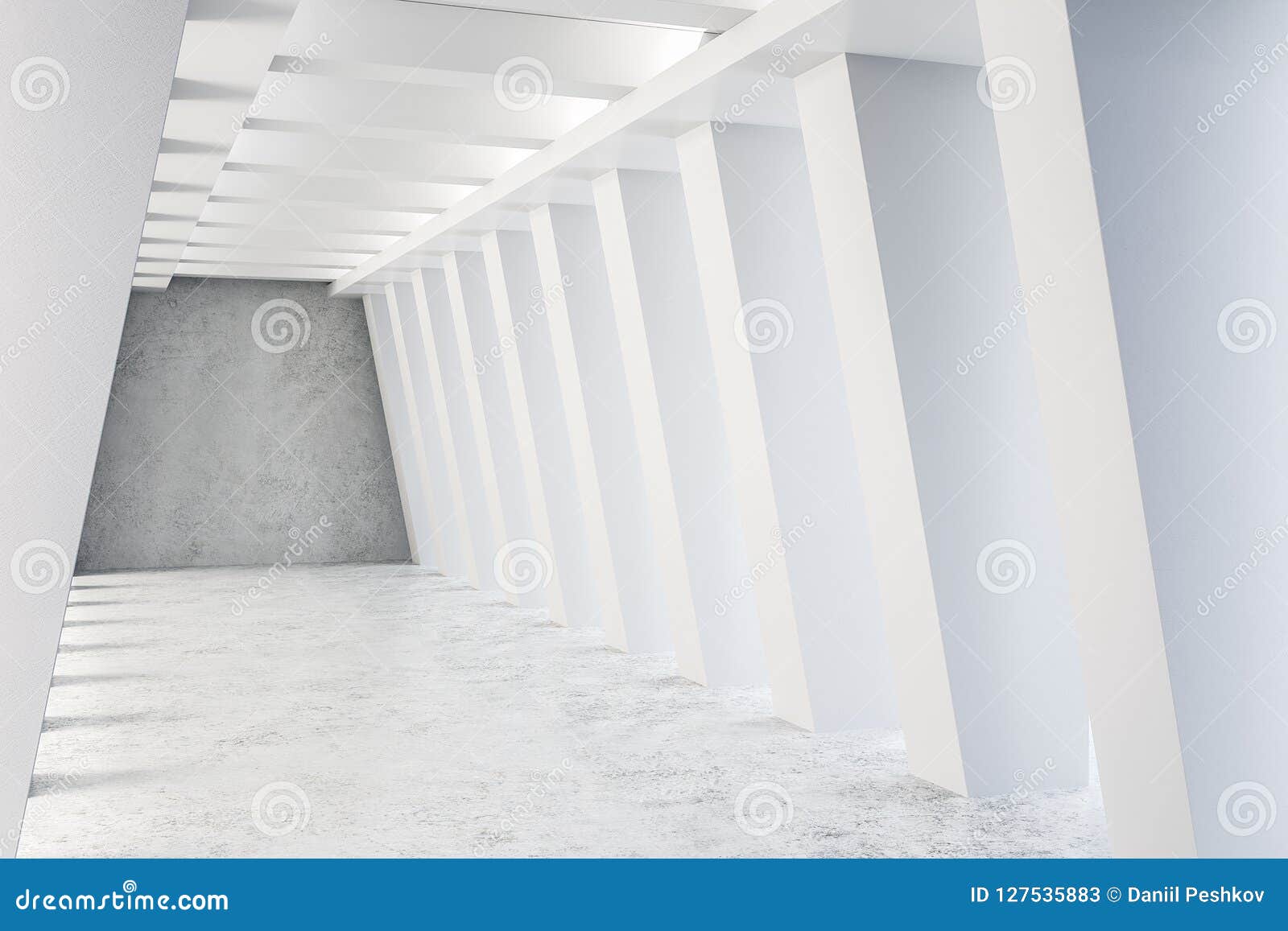 Concrete tunnel interior stock illustration. Illustration of hallway ...