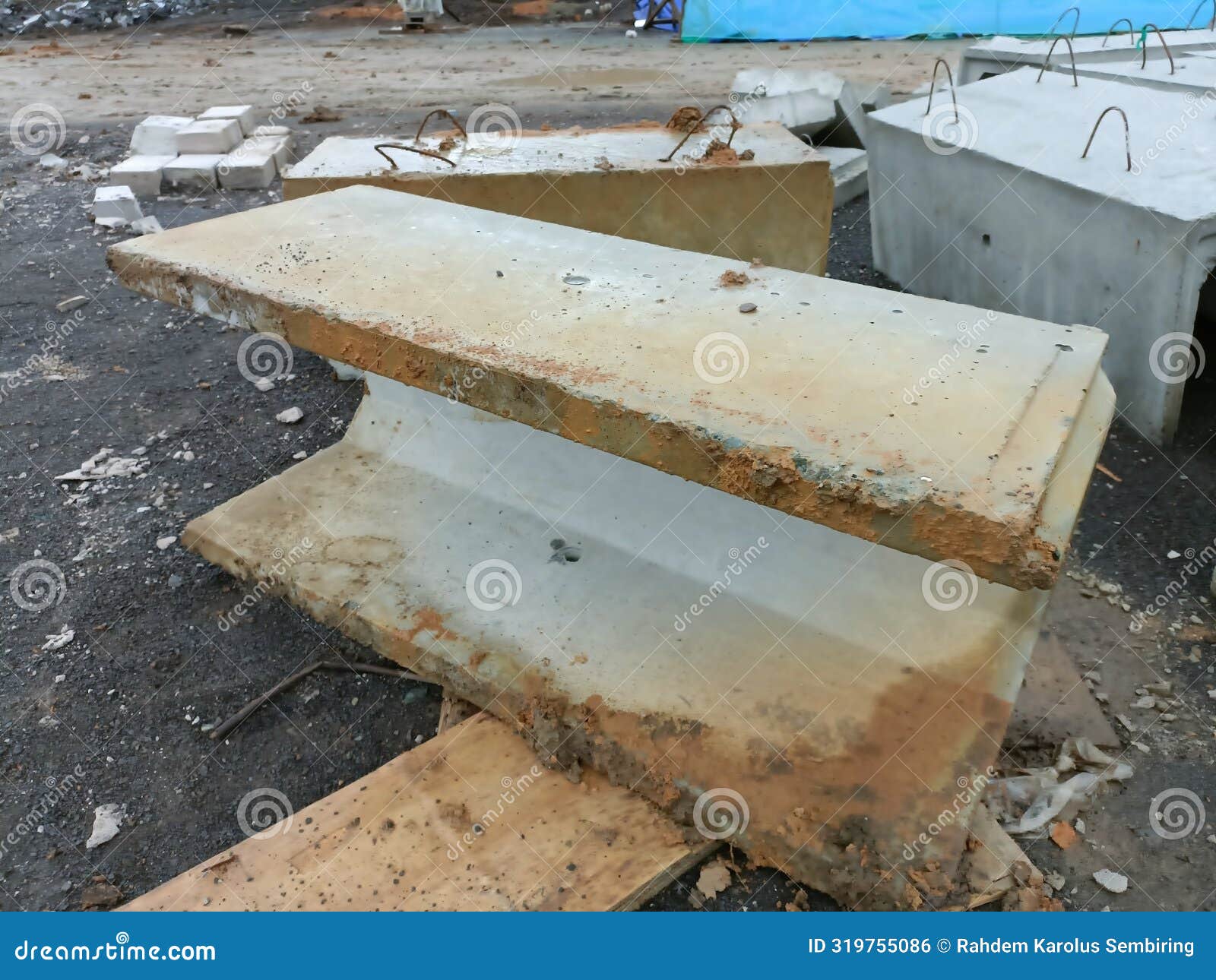 Concrete U-Ditch on Construction Site Stock Photo - Image of ...