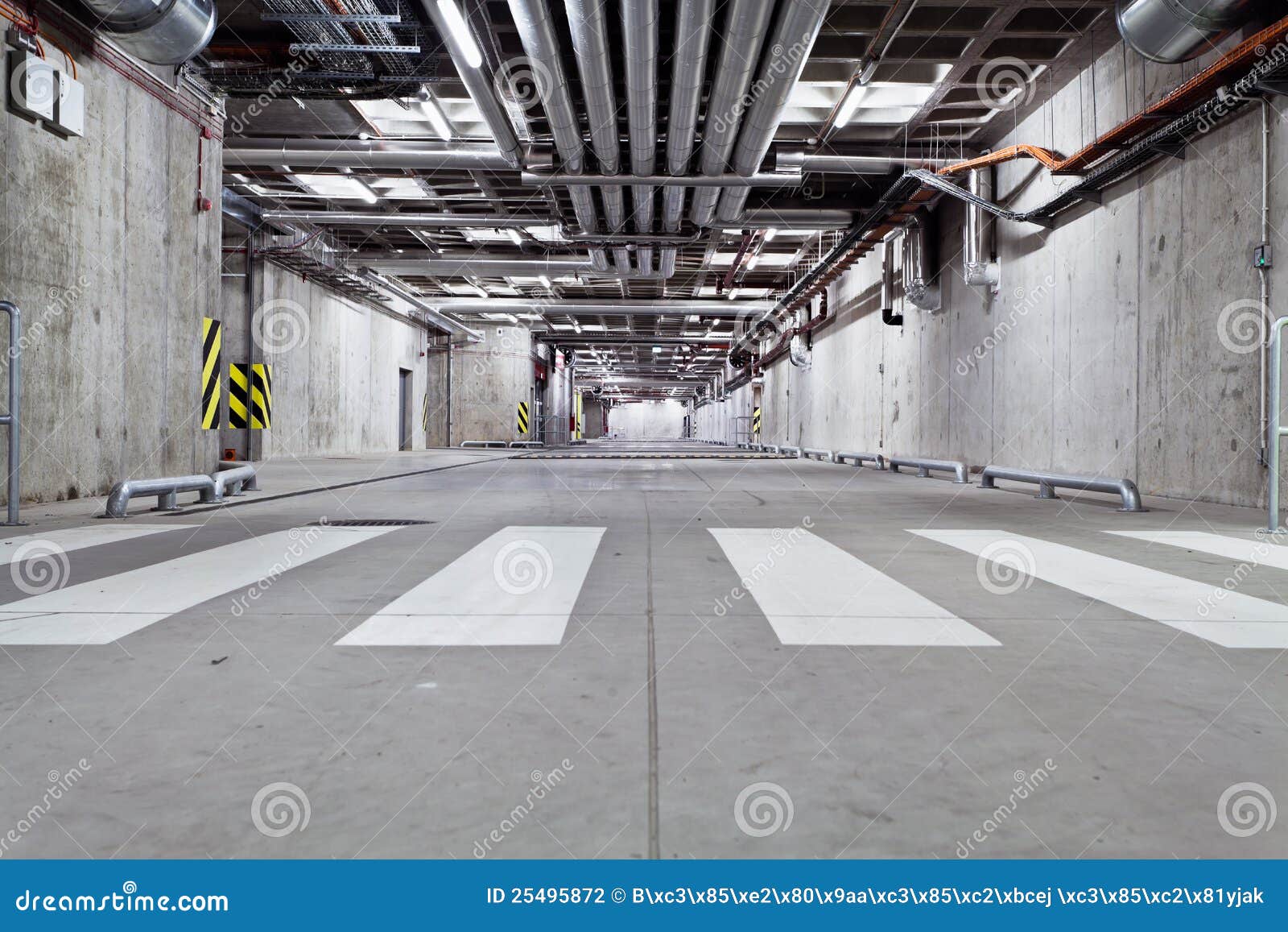 Concrete underground road stock photo. Image of illuminated - 25495872