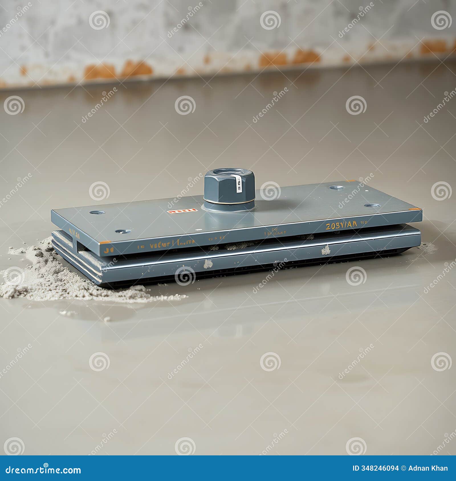 A Concrete Vibratory Screed Tool Resting on a Flat Wet Concrete Surface ...