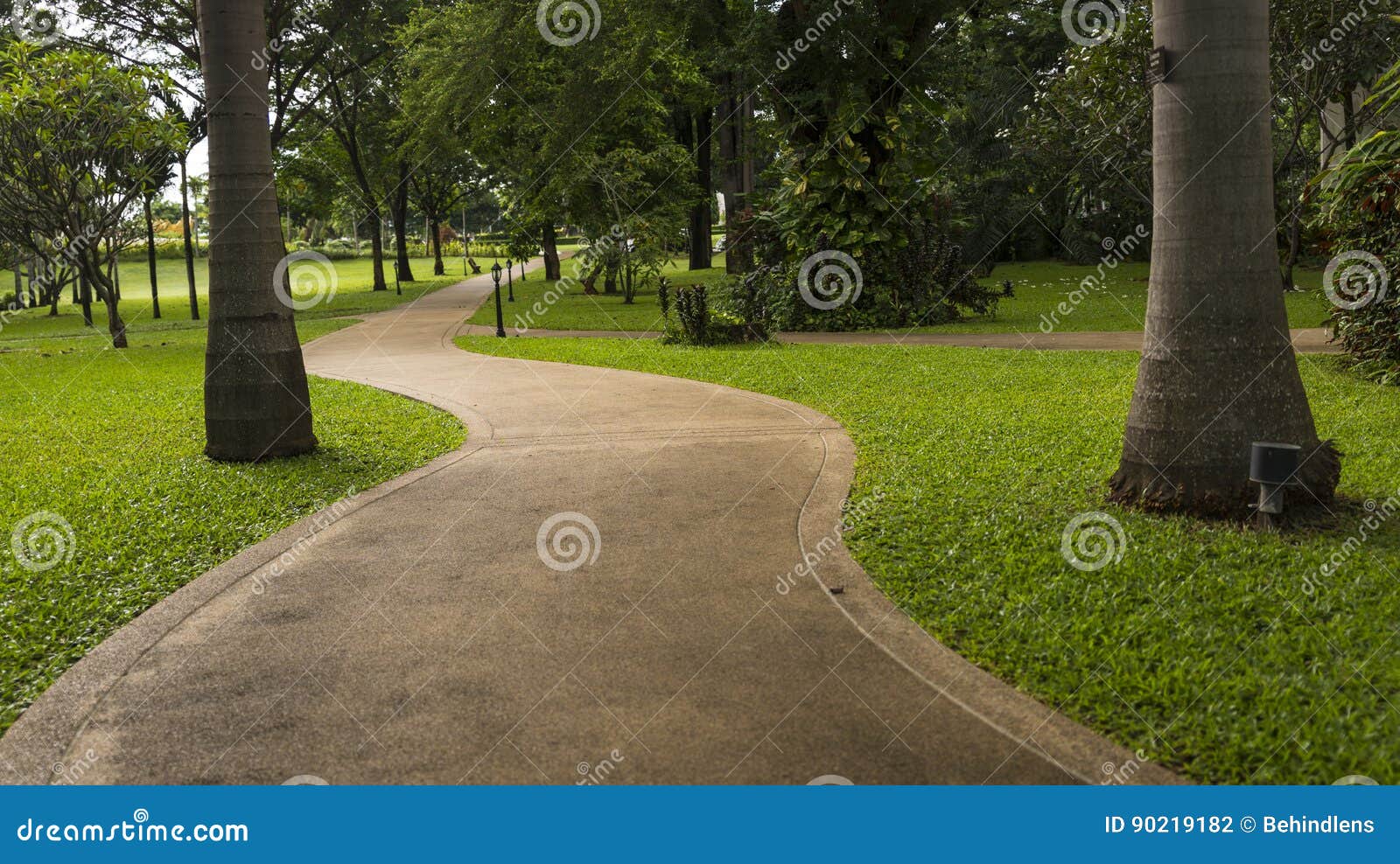 Concrete Walk Pathway And Green Grass Royalty-Free Stock Photography ...