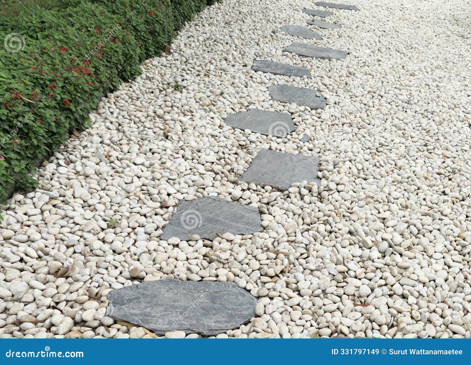 Concrete Walkway in a Zen Rock Garden Stock Image - Image of path ...