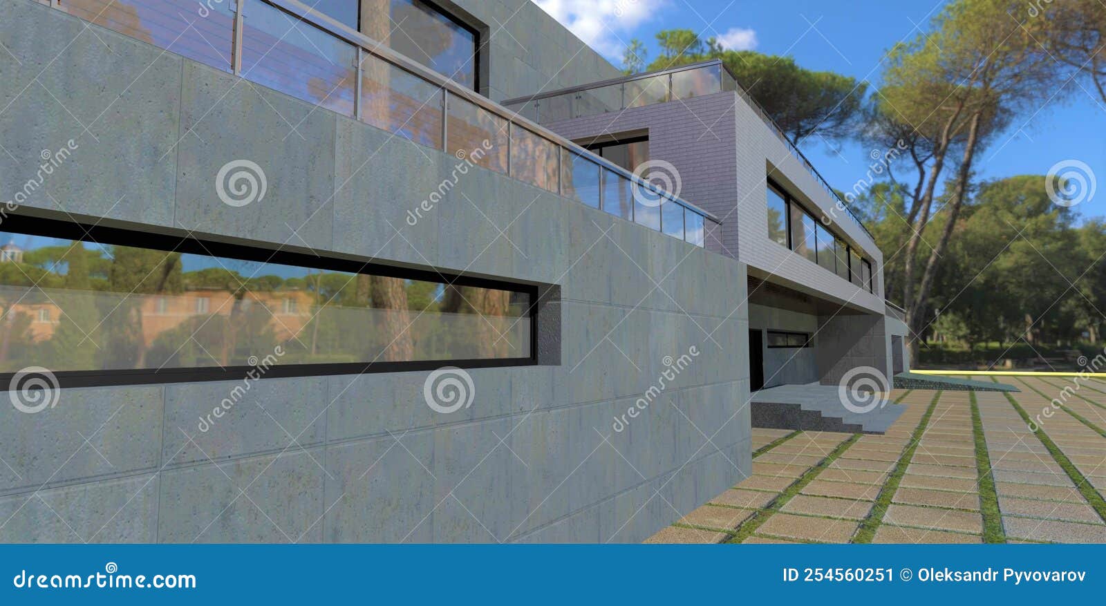 The Concrete Wall Of An Amazing Building Built On An Individual Project ...