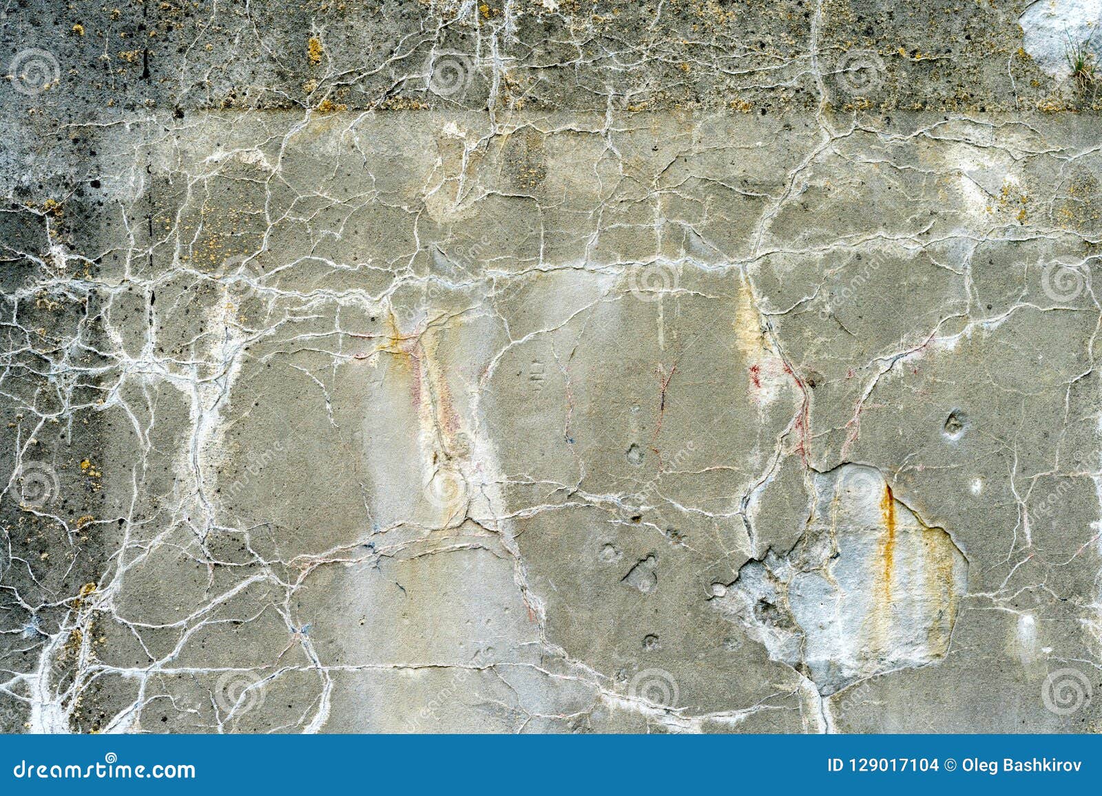 The Texture Of The Destroyed Concrete Slab With Rusty Reinforcement ...