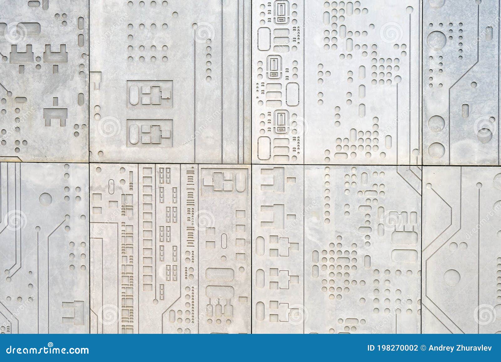 Concrete Wall Background with a Print of a Computer Chip, Modern ...