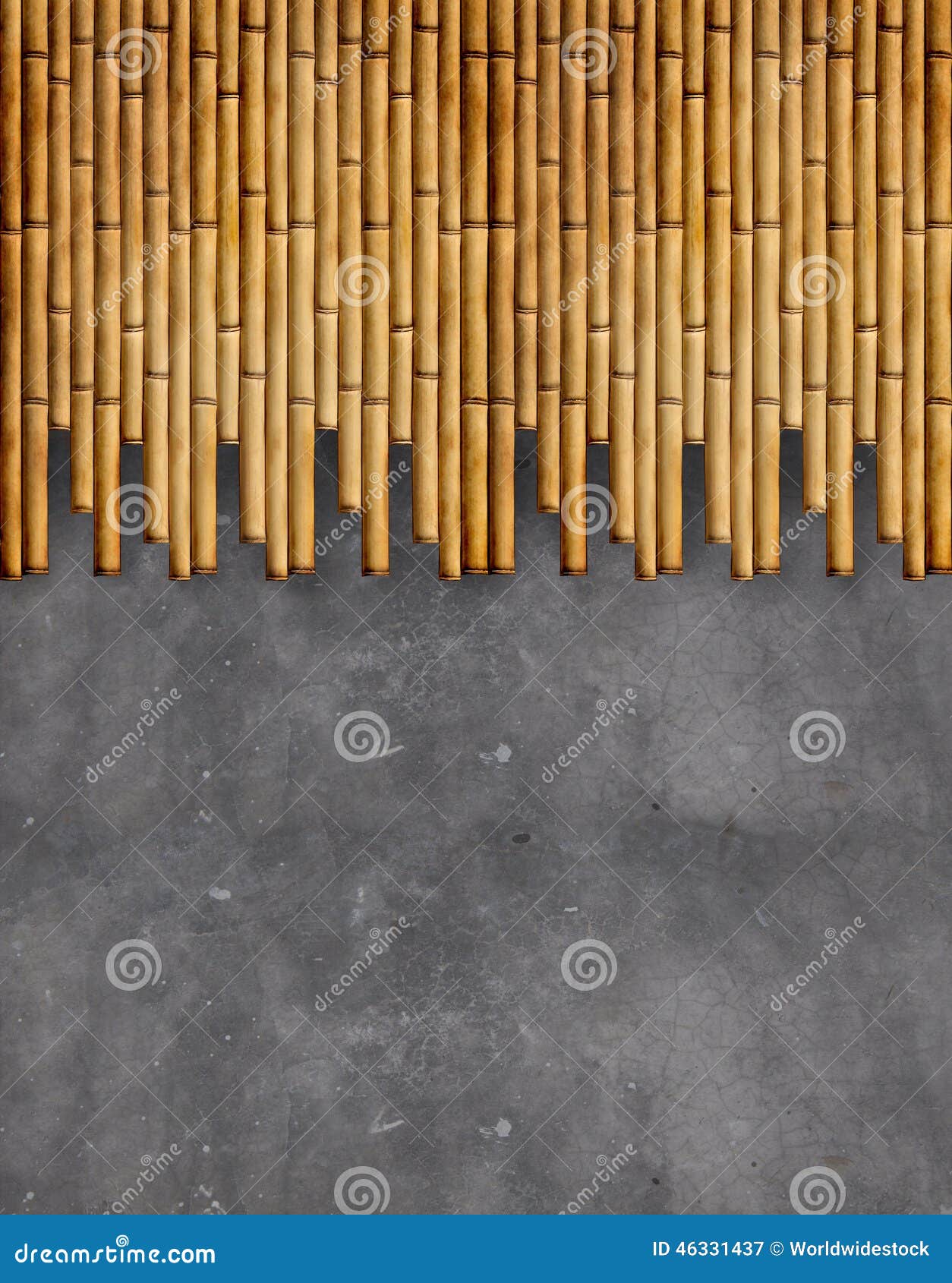 Concrete wall with bamboo stock image. Image of abstract - 46331437
