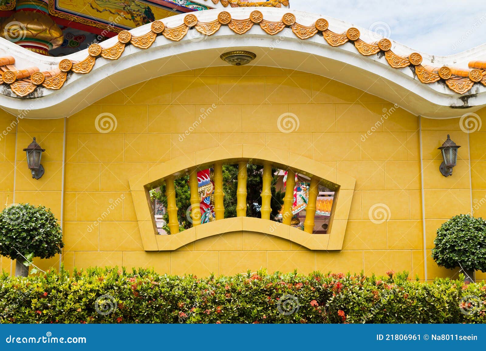Concrete Wall of a Chinese Temple. Stock Image - Image of beautiful ...