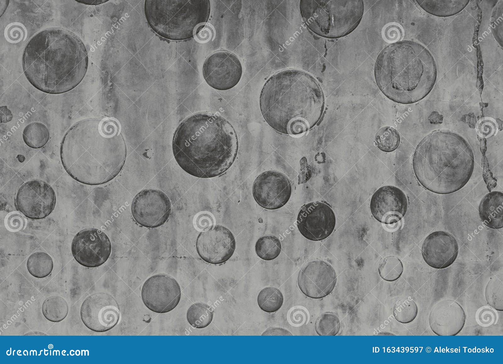 Concrete Wall with Circles Pattern Stock Image - Image of fence, mill ...
