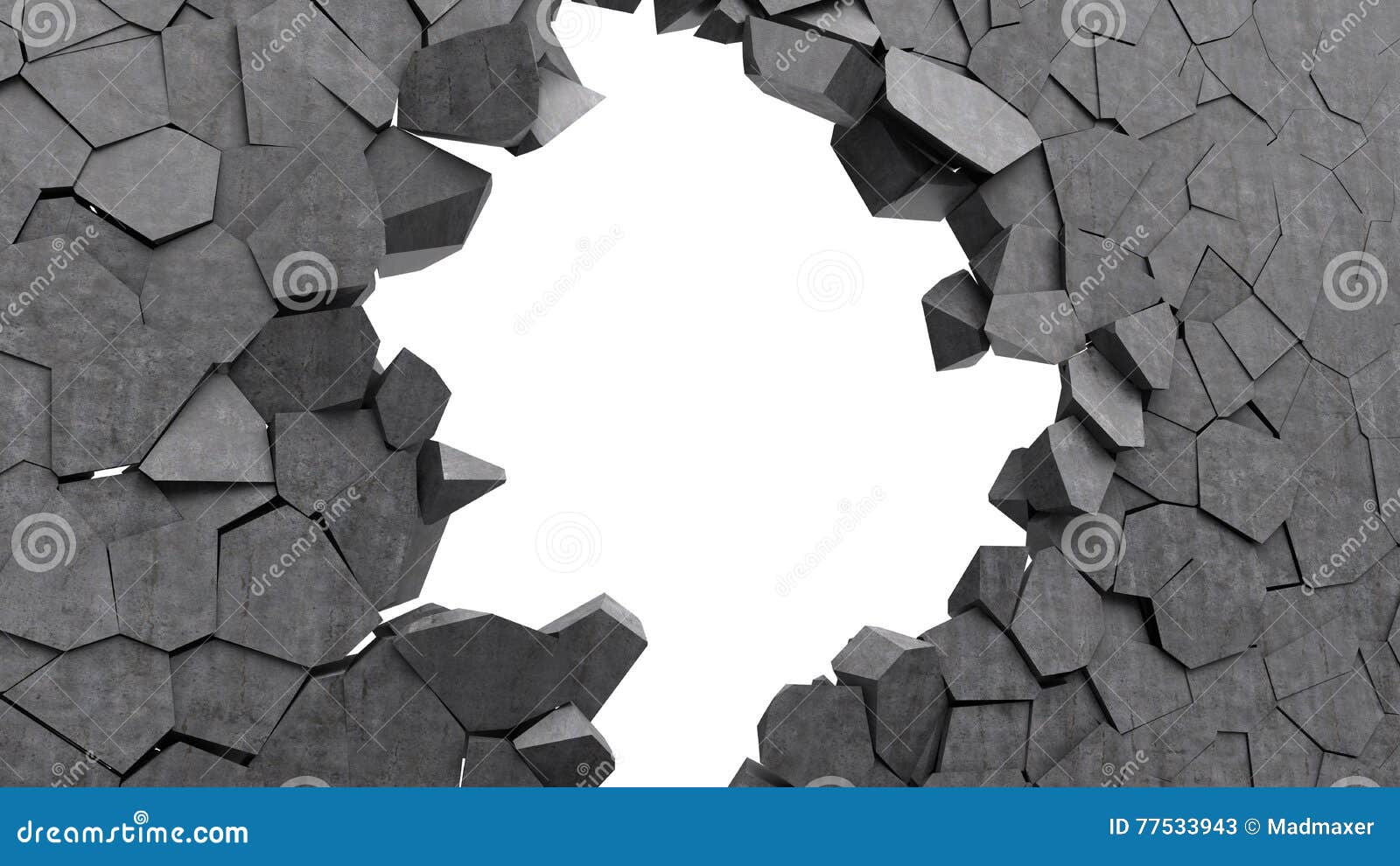 Concrete wall crash stock illustration. Illustration of white - 77533943