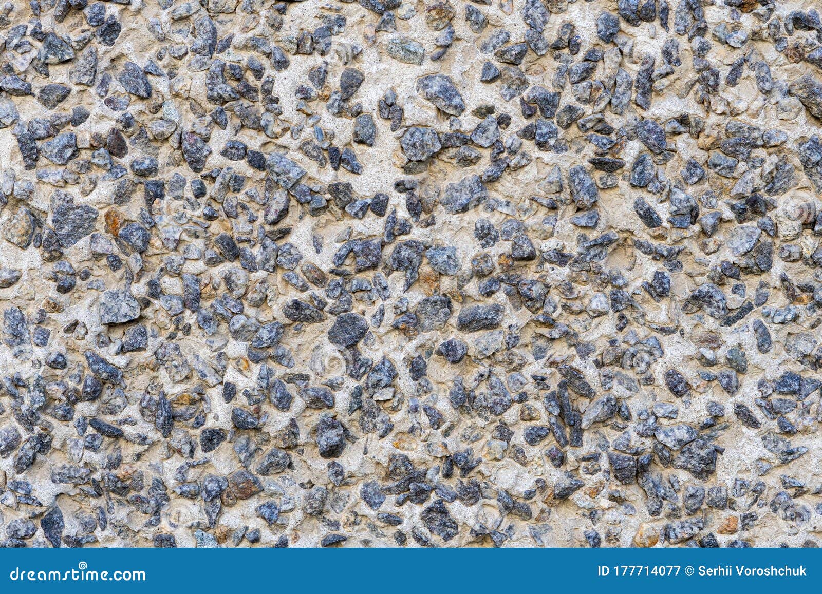 Concrete Wall Crushed Stone, Plaster Stock Image - Image of cement ...