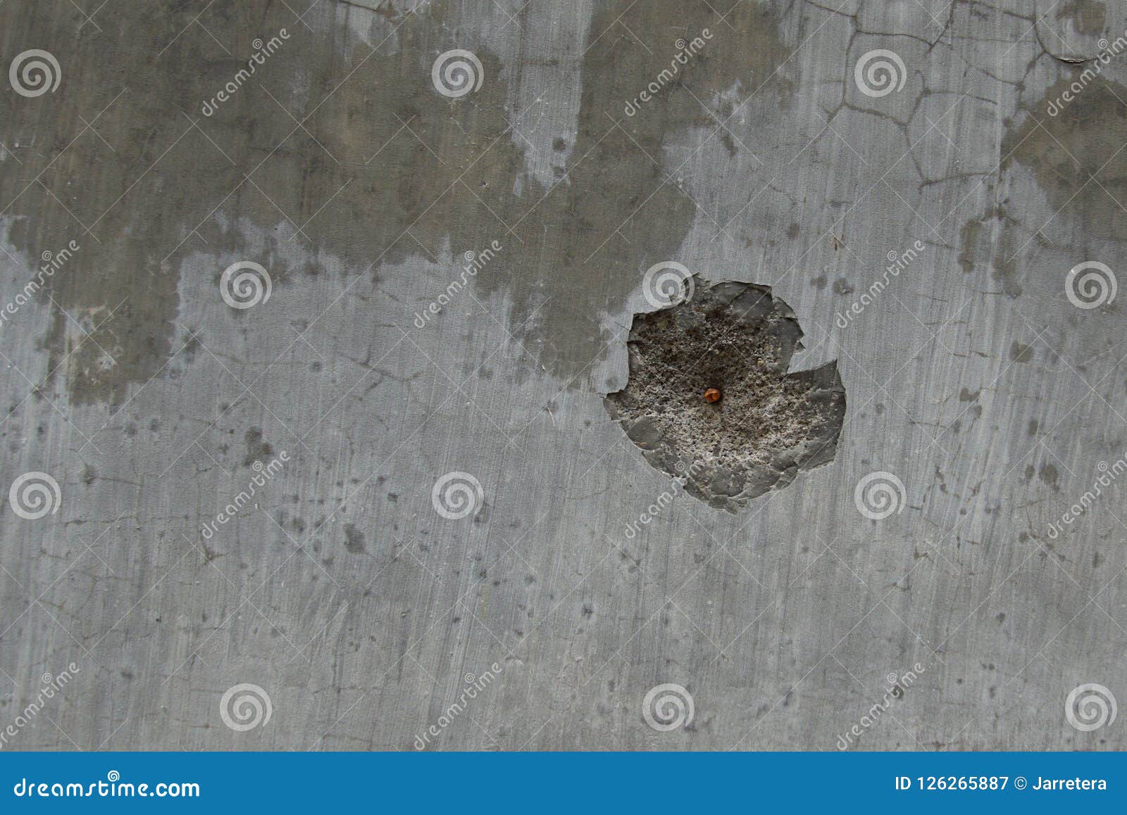 Concrete Wall Damaged by a Wall Plug Stock Image - Image of material ...