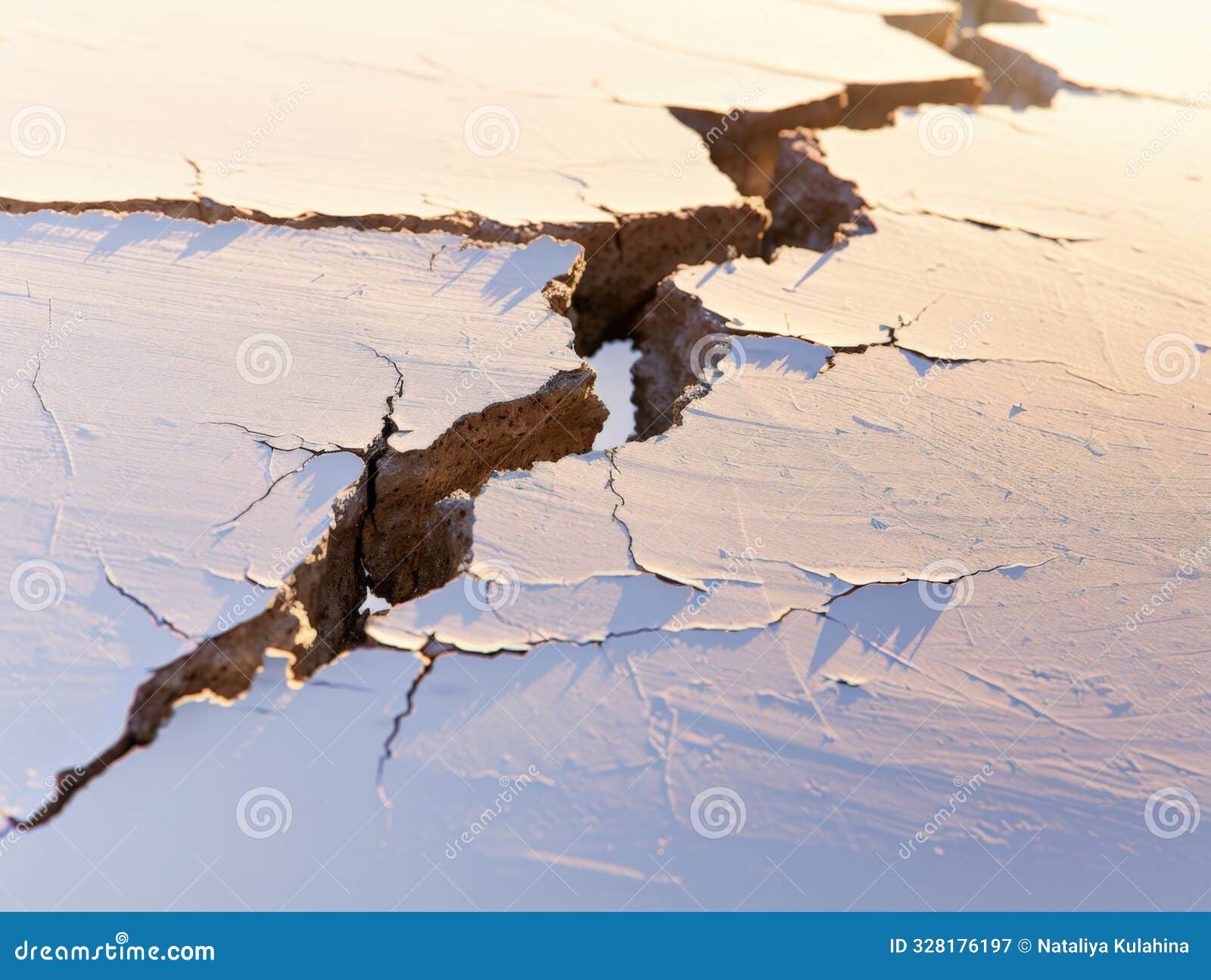 Concrete Wall with Deep Cracks and Multiple Broken Sections in a Grid ...