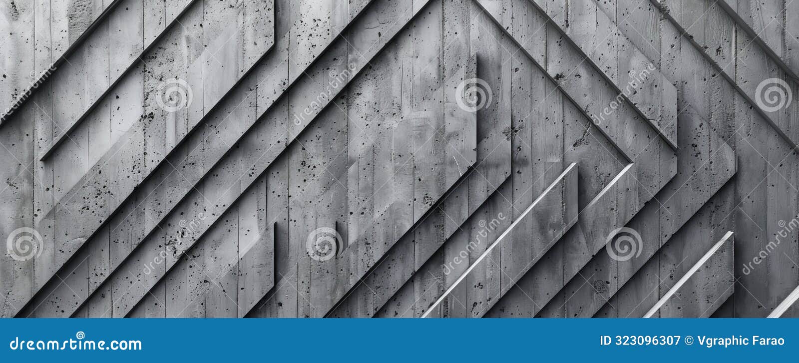 Concrete Wall with Diagonal Geometric Patterns Stock Image - Image of ...