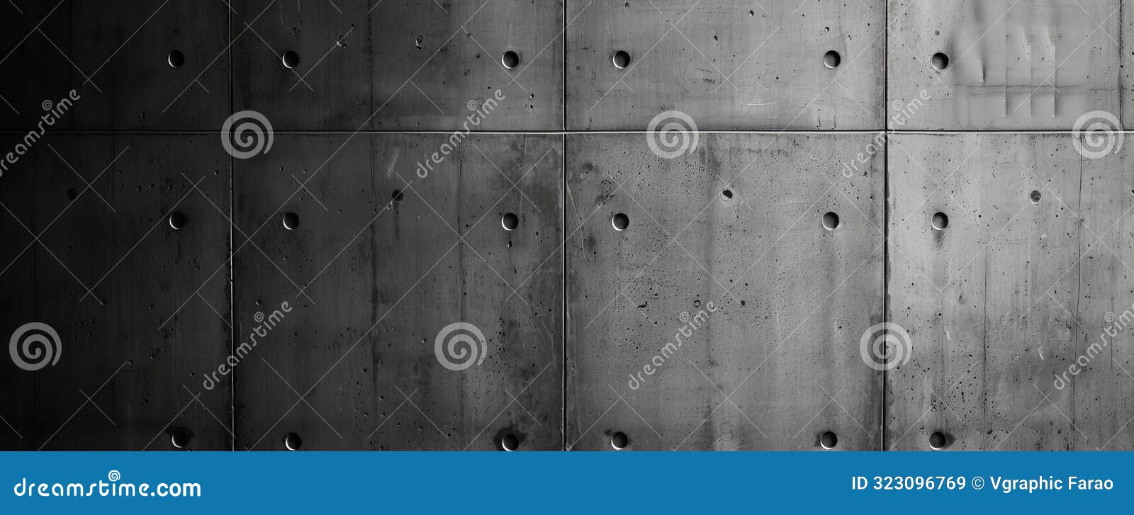 Concrete Wall with Diagonal Lighting and Visible Formwork Holes ...