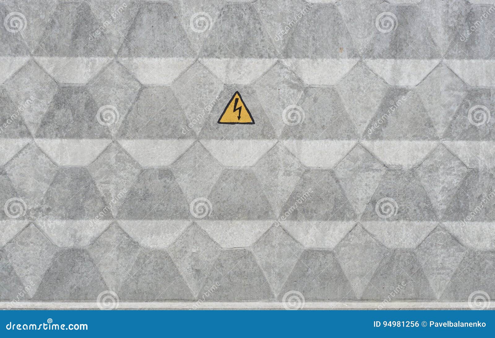 Concrete Wall with Electric Warning Sign Stock Photo - Image of ...
