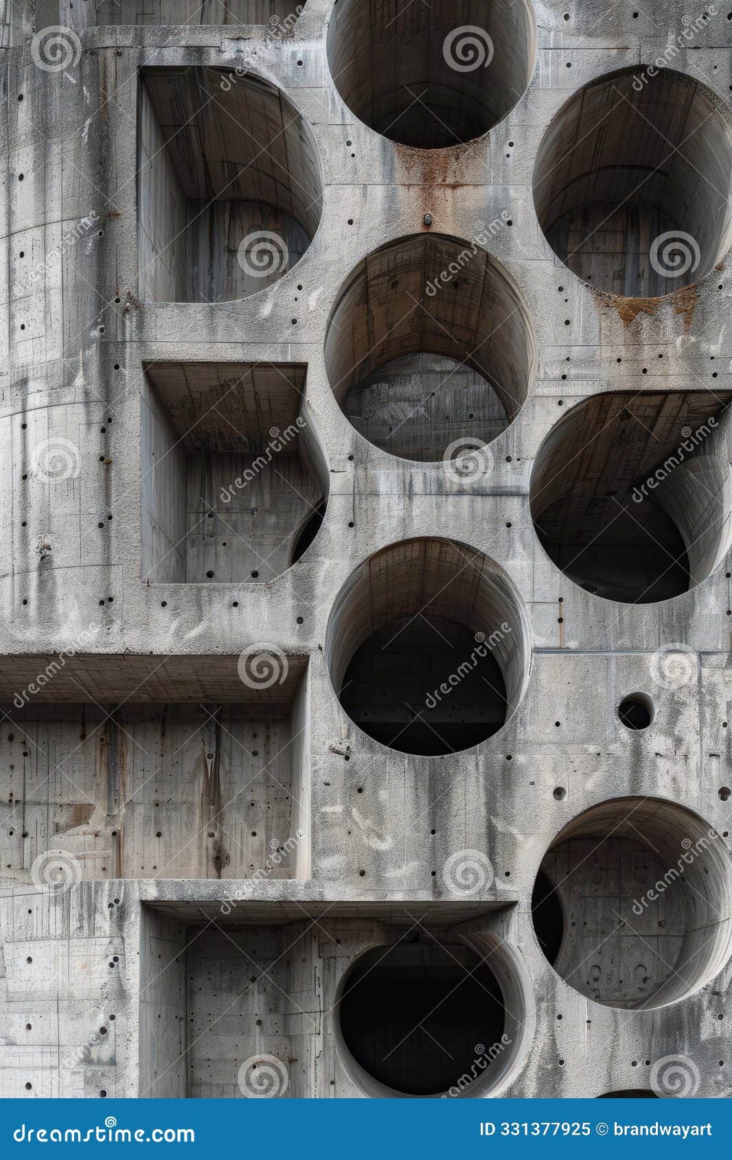 Concrete Wall Featuring Repetitive Circular Patterns during Daylight ...