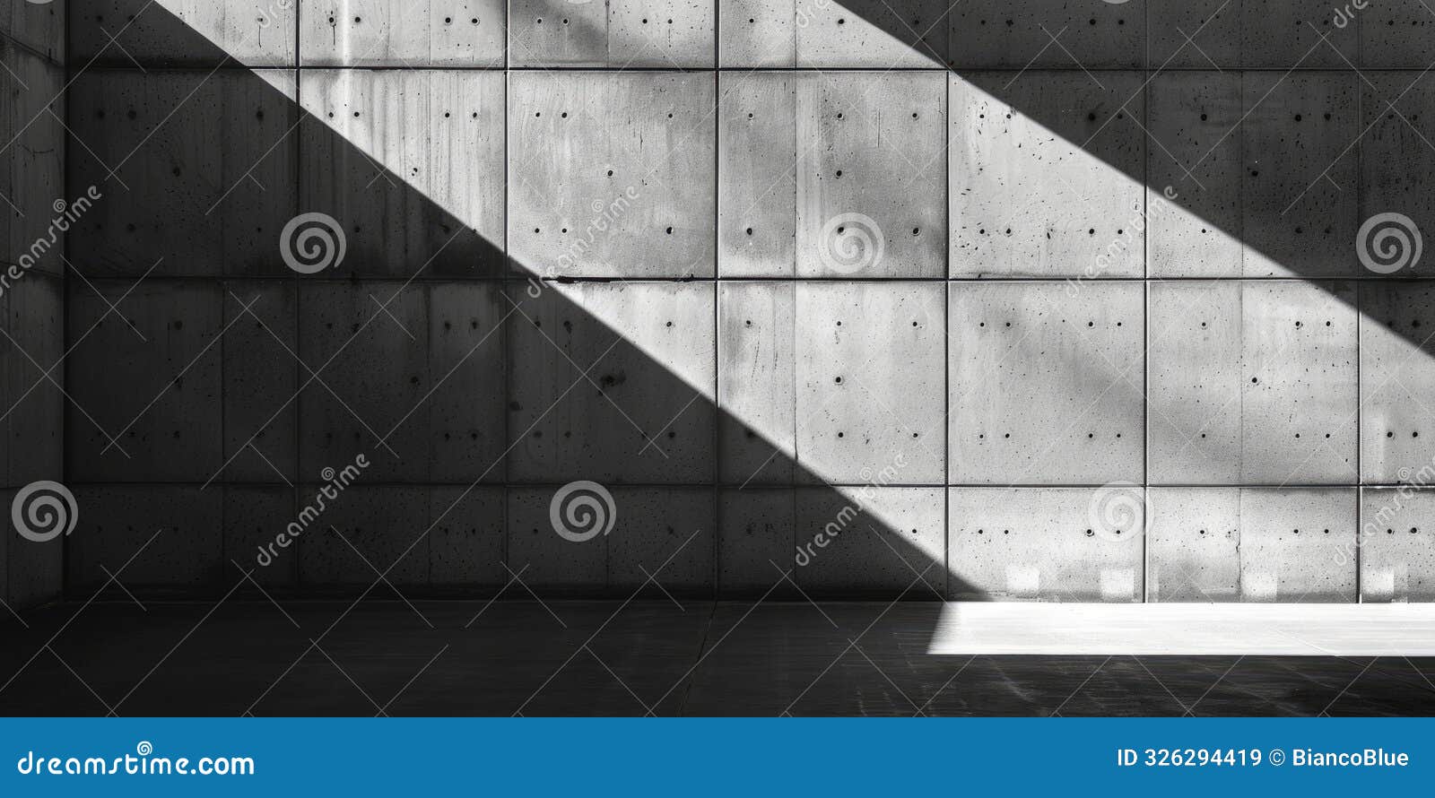 Concrete Wall and Floor with Diagonal Light and Shadow Pattern. Design ...