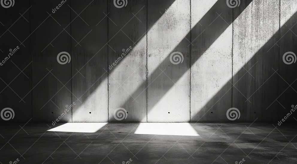 Concrete Wall and Floor with Light and Shadow Effects for Professional ...