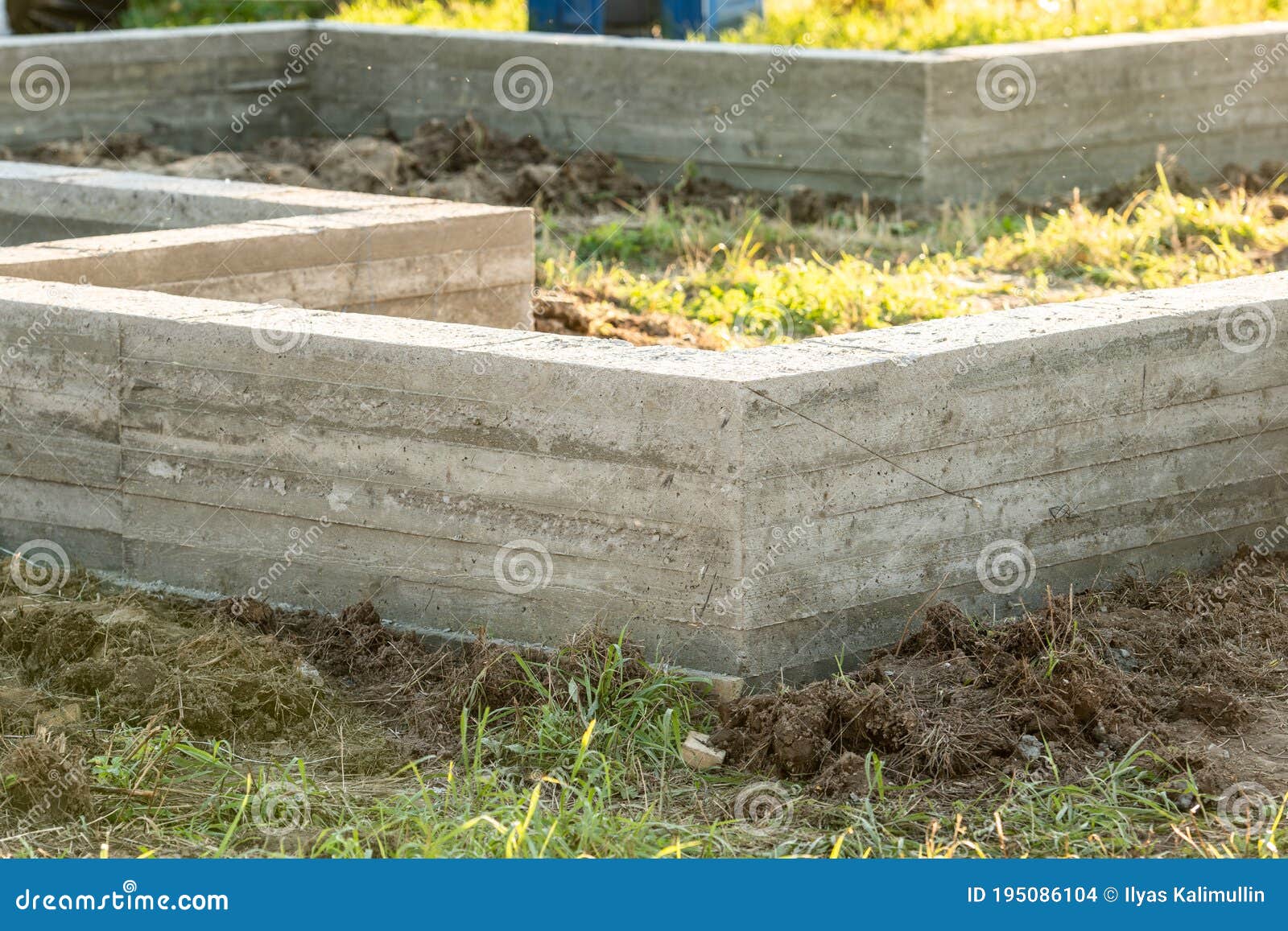 Strip Footing, Foundation Construction. A Close-up Of A Strip House ...