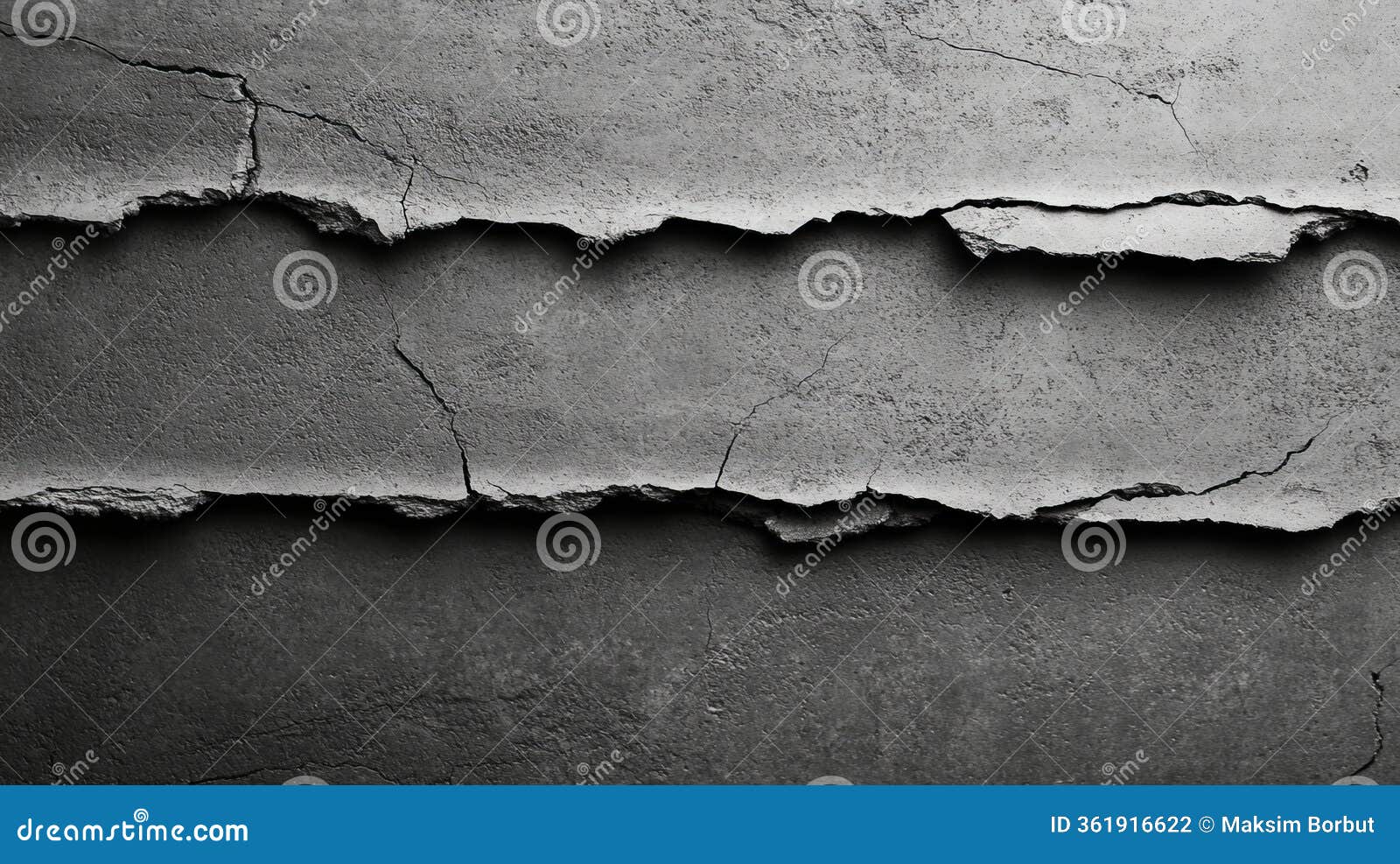 The Concrete Wall is Fragmented into Sections, Shown in a Horizontal ...