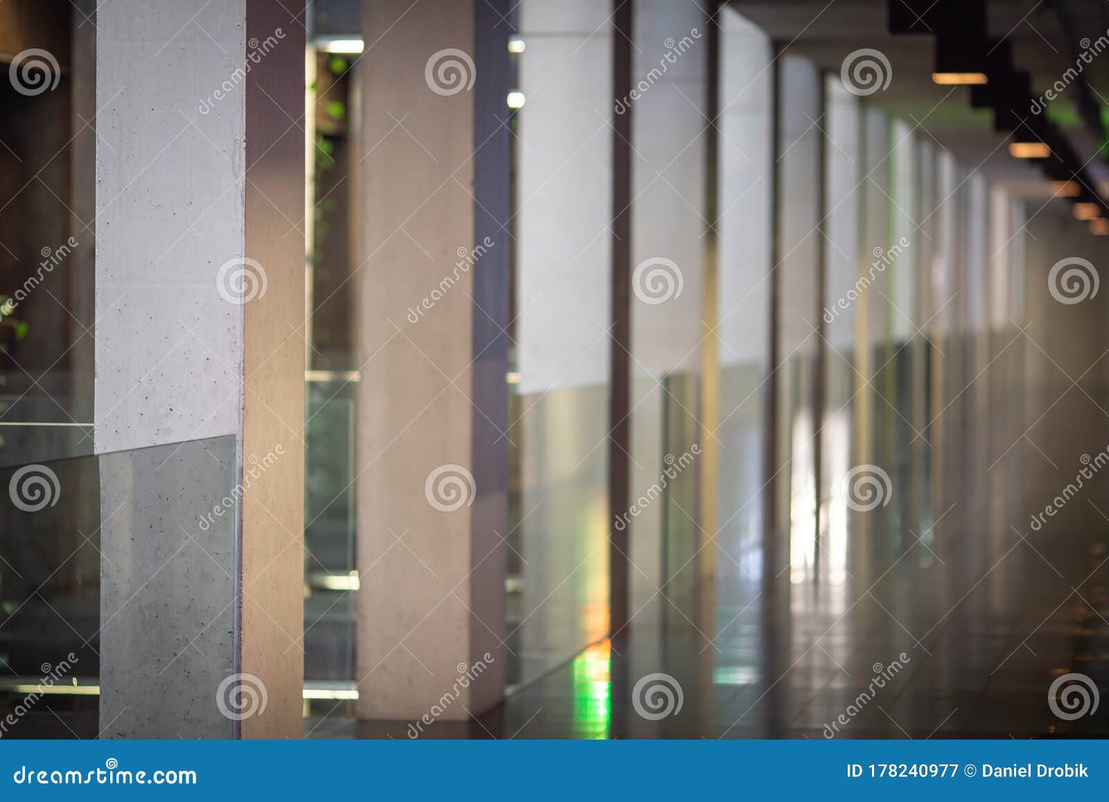 Concrete Wall with Glass Inserts As a Balustrade and Decorative Element ...