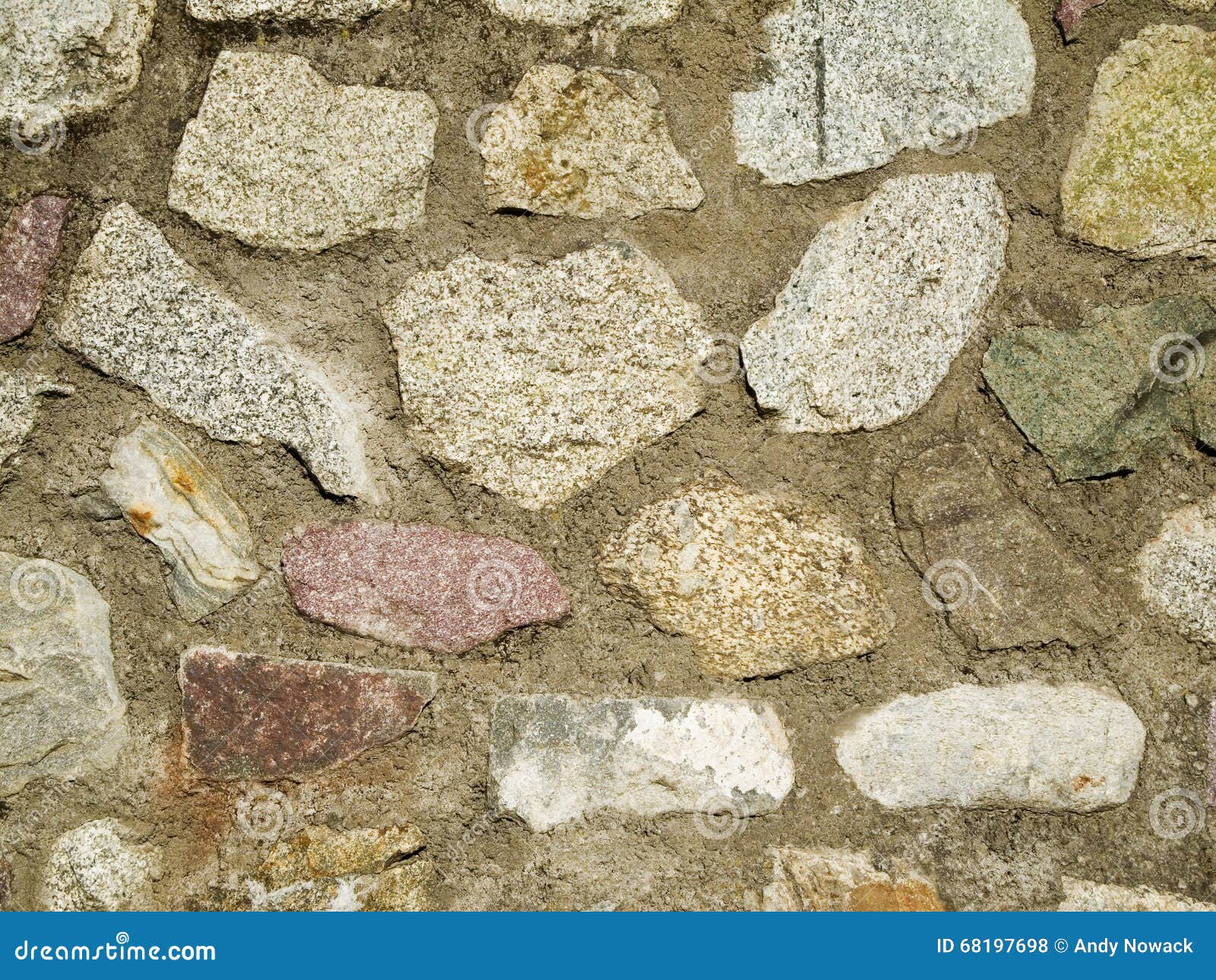 Concrete Wall with Granite Stones Stock Photo - Image of material ...
