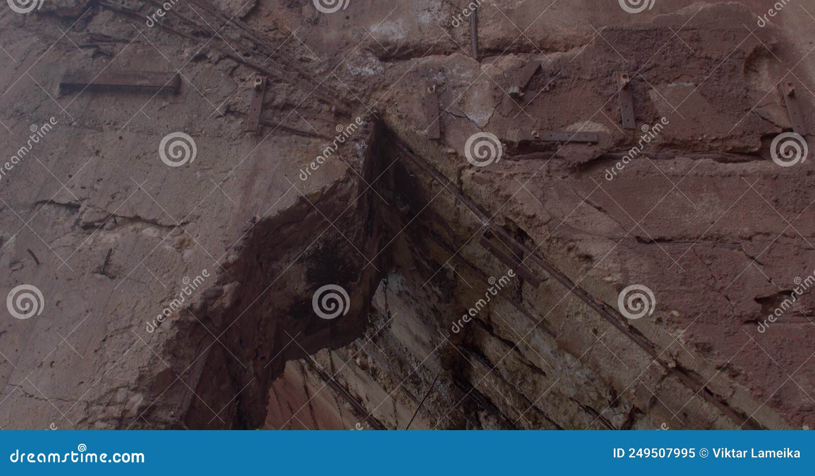 Concrete Wall of an Industrial Building. Concrete Damage at the Corner ...